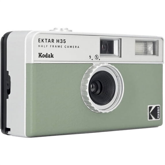 Kodak, Half Frame Film Camera, H35, Sage, Built-in Flash - Walmart.com