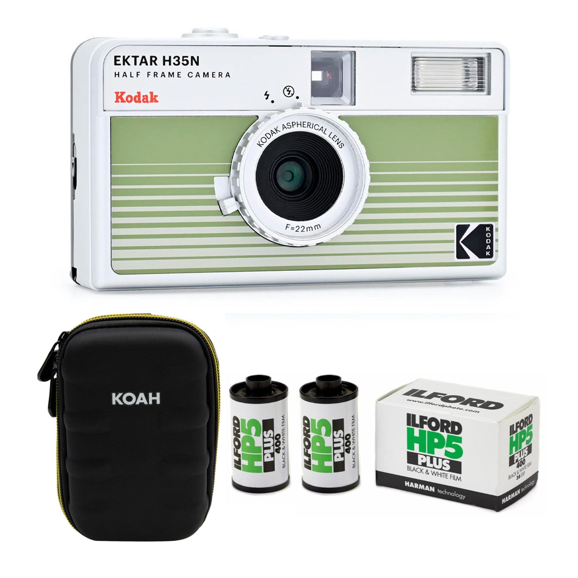 Kodak Ektar H35N 35mm Half Frame Film Camera with Star Filter and Tripod Support (Striped Green ...