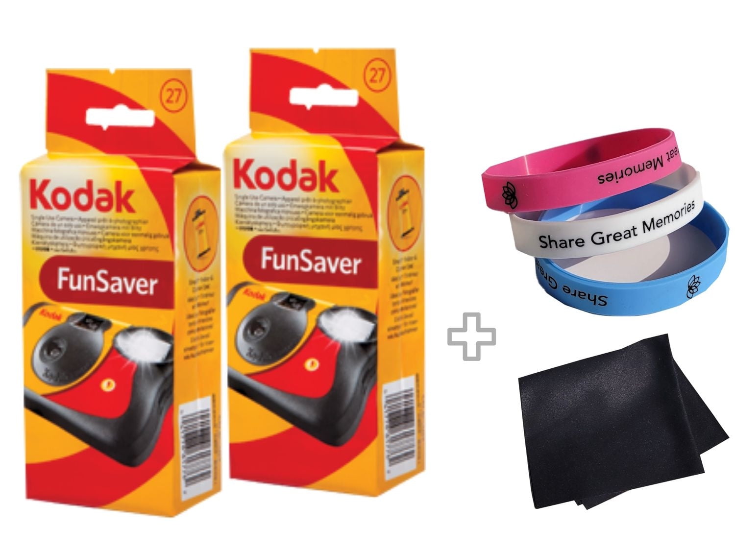 Kodak FunSaver 8617763 Disposable Camera (2 pack) Plus a Bonus Wrist ...