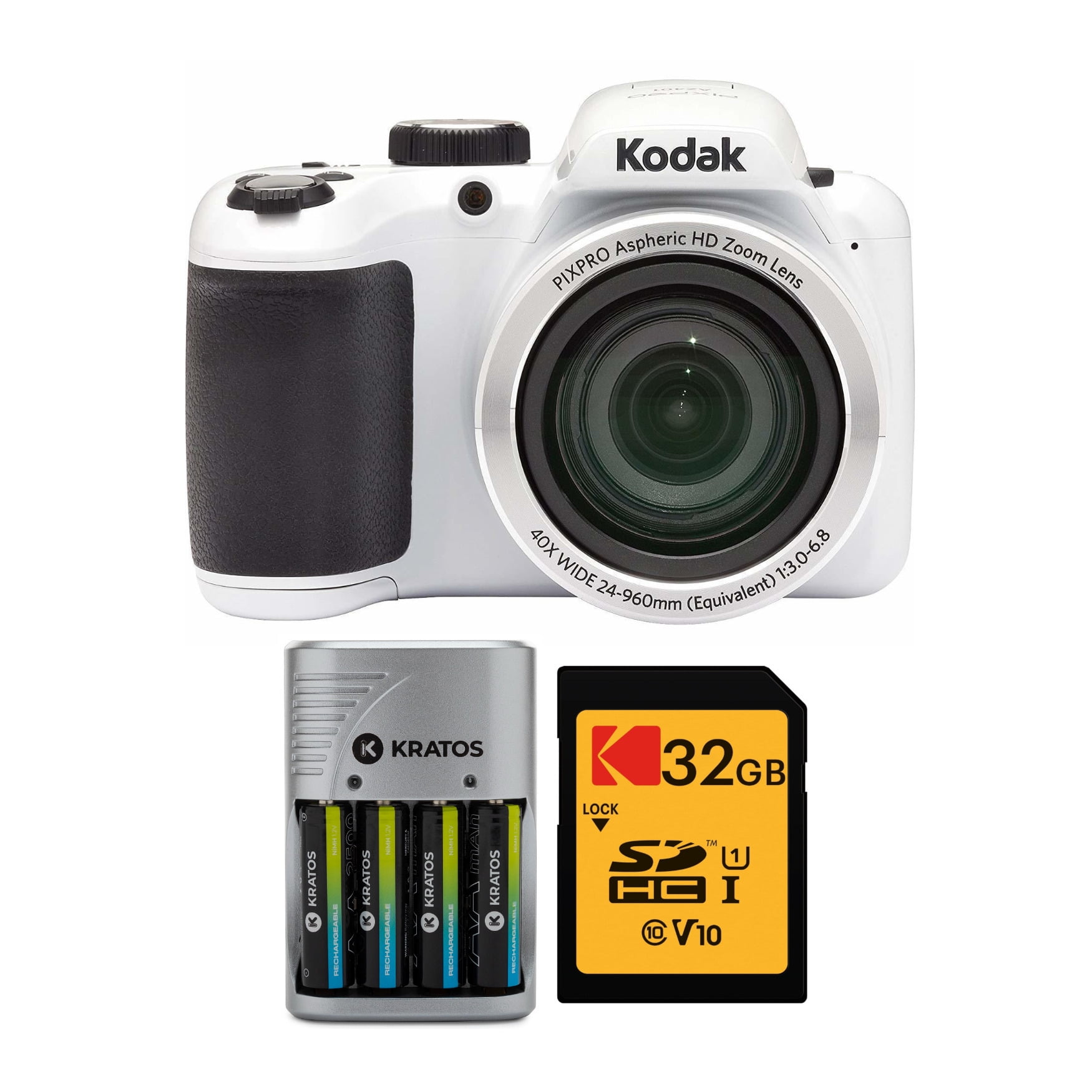 Kodak PIXPRO AZ401 Astro Zoom Digital Camera (White) Bundle with ...