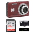 Kodak PIXPRO FZ55 Red 16MP Digital Camera 5X Optical Zoom 28mm Wide ...