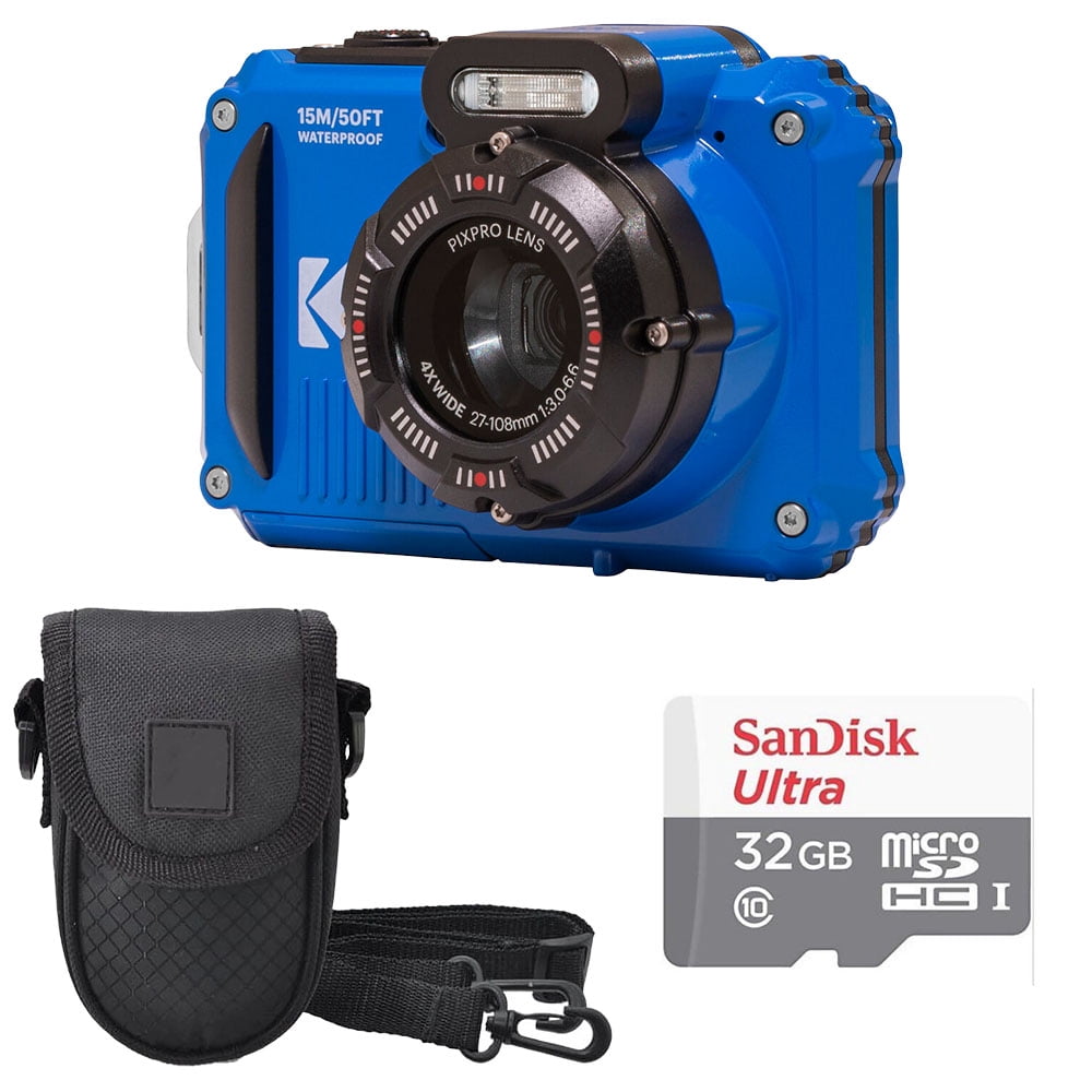Kodak PIXPRO WPZ2 Digital Camera (Blue) + Case + 32GB Memory Card ...