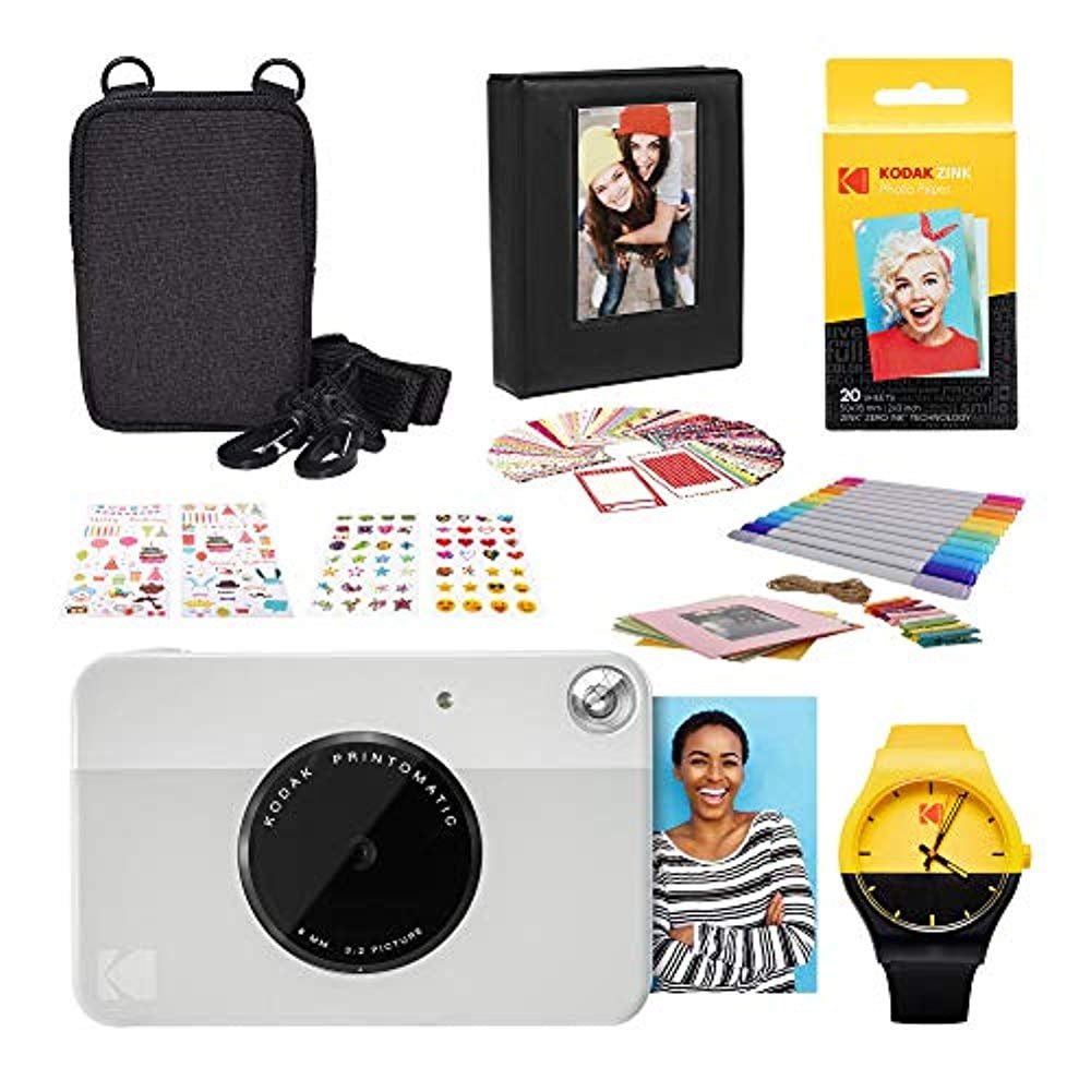 Kodak PRINTOMATIC Instant Print Camera (Grey) Photography Scrapbook Kit ...