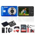 Kodak Pixpro FZ55 Digital Camera (Blue) Bundle Including: 128 GB Memory ...