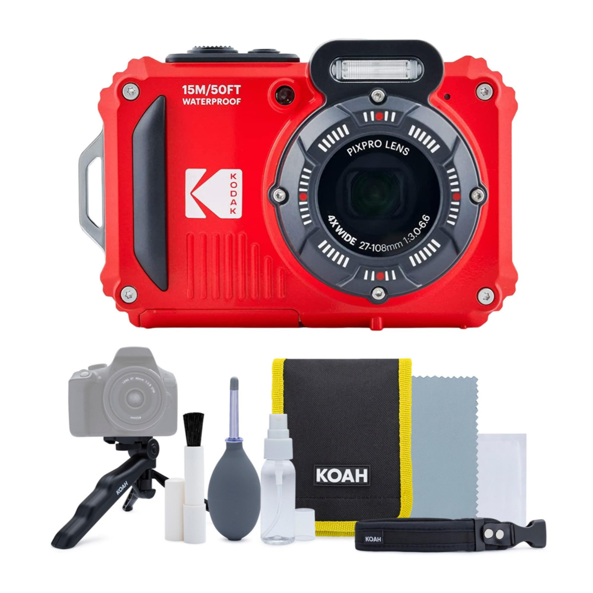 Kodak WPZ2 16MP 4x Zoom Underwater Camera with 2.7-Inch LCD, Bundle (Red) - Walmart.com