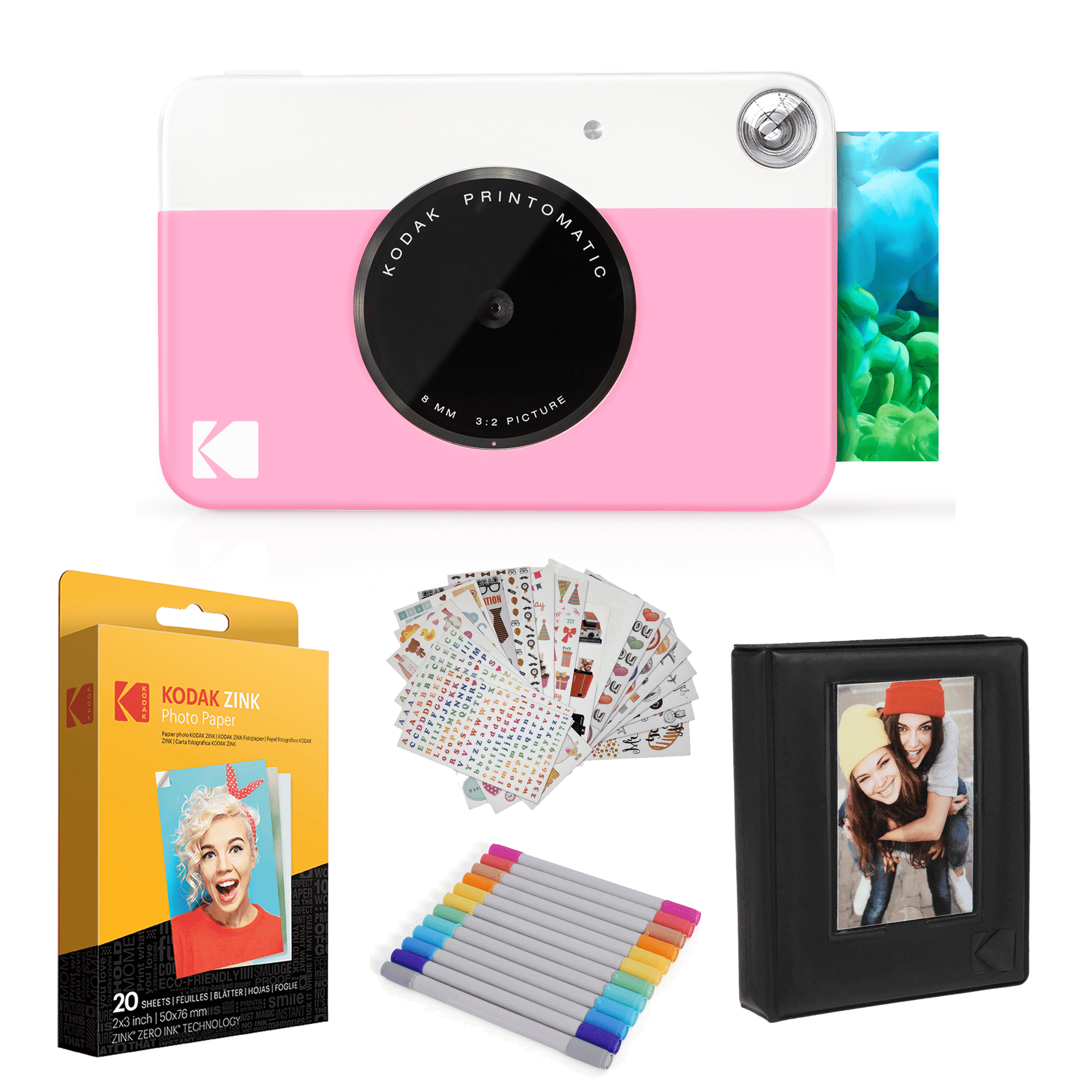 Kodak Printomatic Digital Camera Bundle (Pink), Instant Share, 20 Pack ...