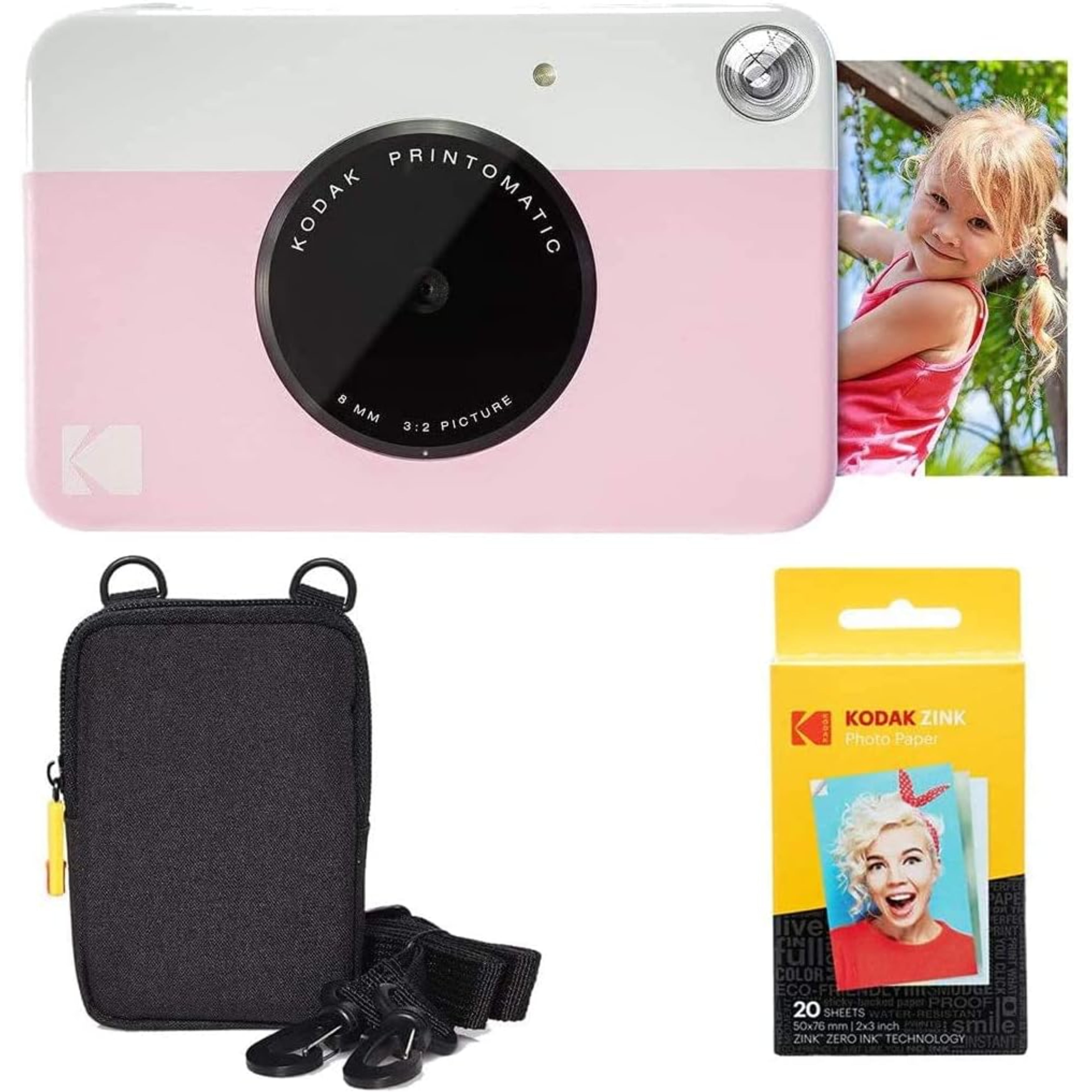 Kodak Printomatic Digital Mini Instant Point, Shoot Photo Camera (Pink ...