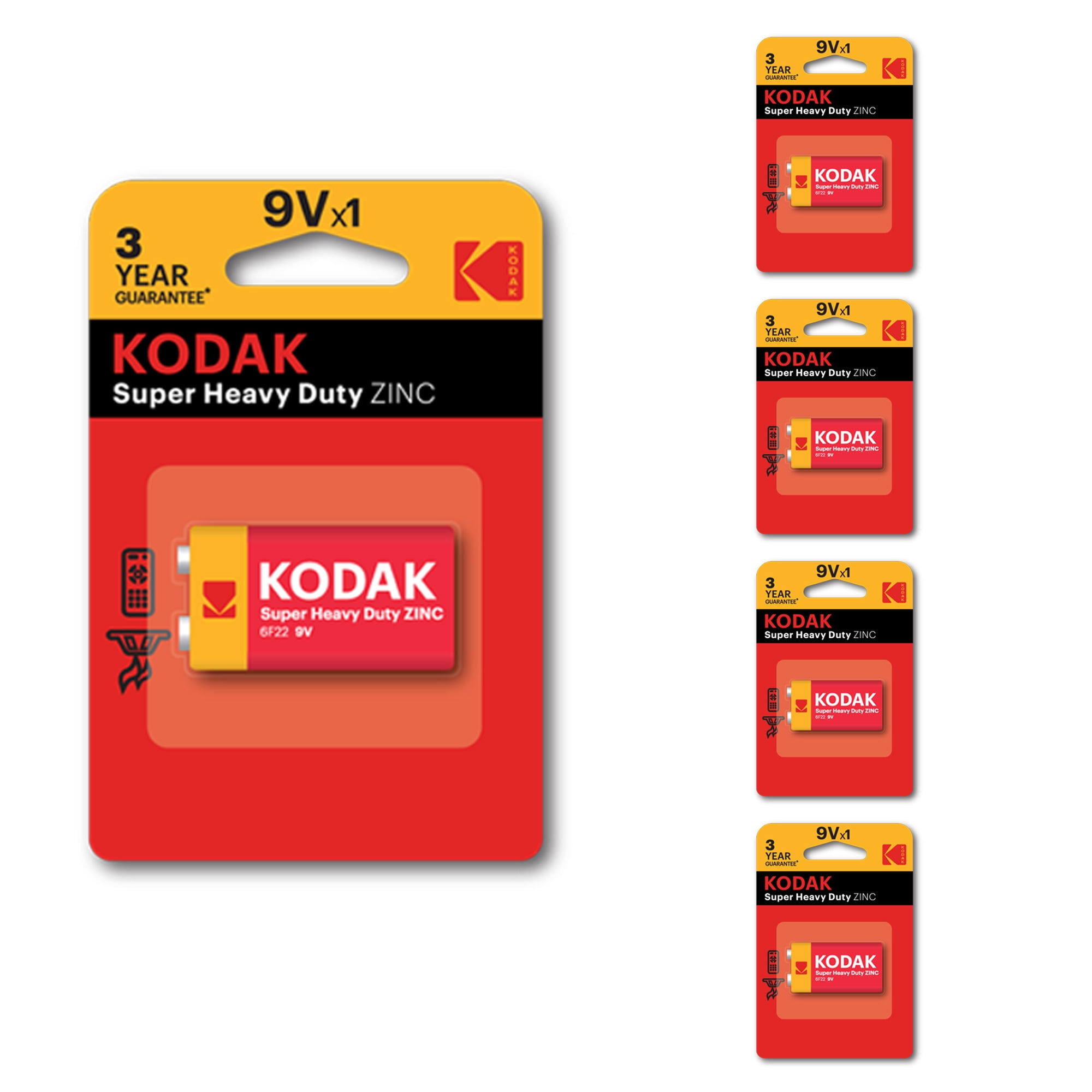 Kodak Super Heavy Duty 9V Batteries, 9 Volt Battery For Smoke Detectors ...