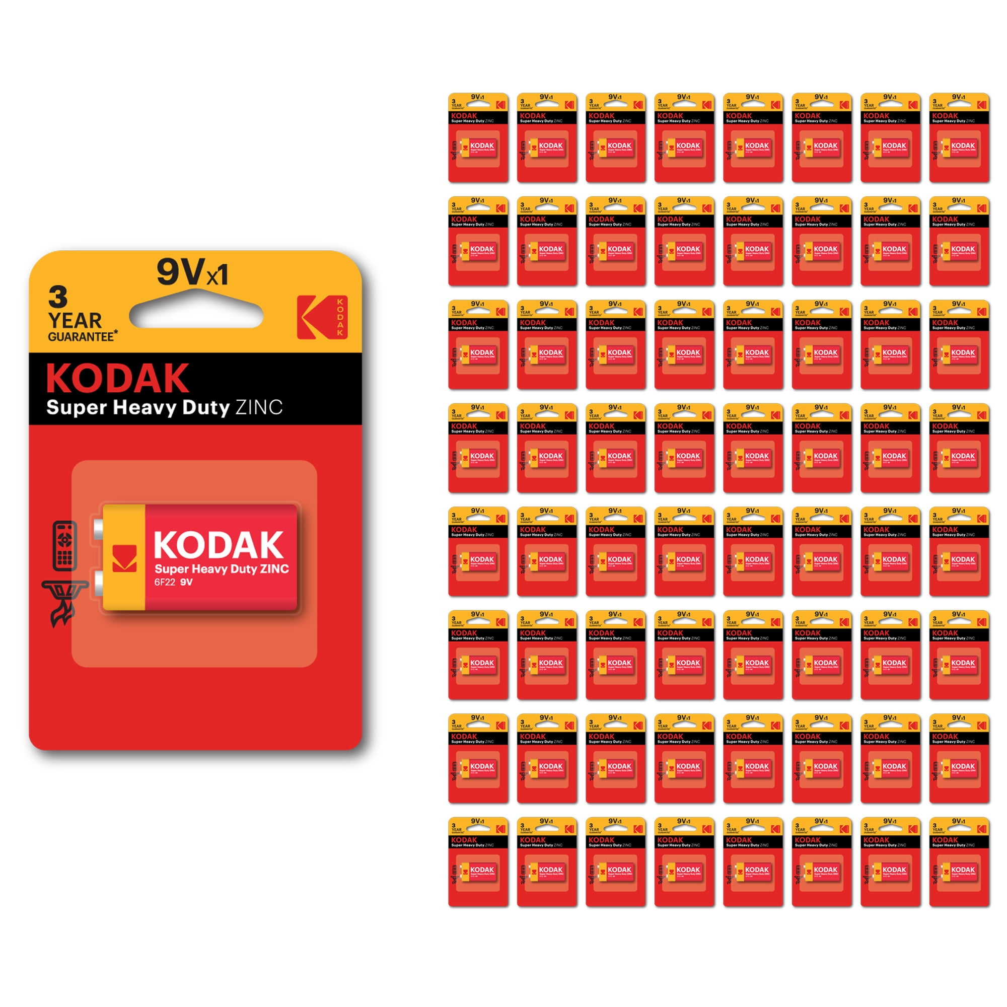 Kodak Super Heavy Duty 9V Batteries, 9 Volt Battery For Smoke Detectors ...