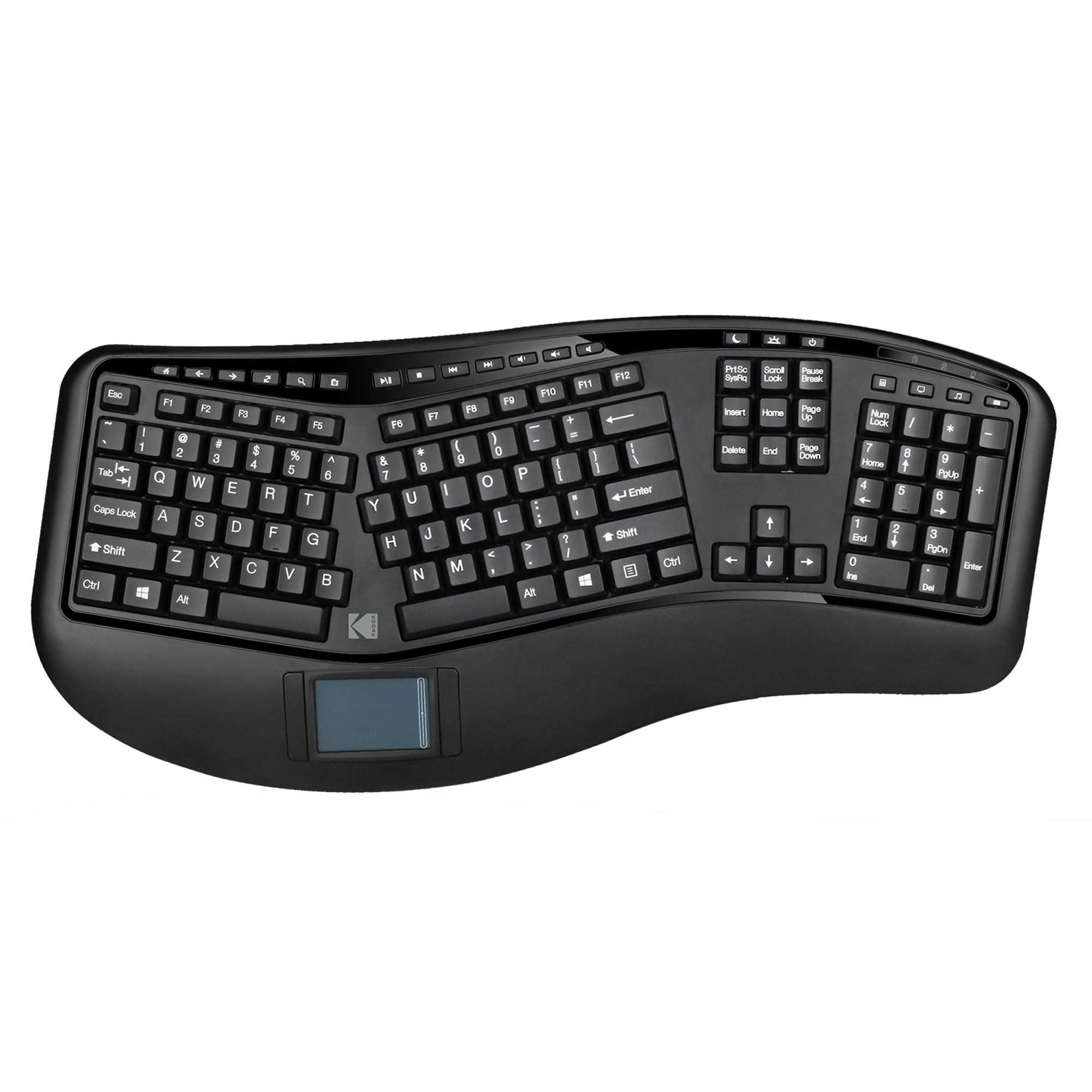 Kodak TruForm 4500 Wireless Ergonomic Trackpad Keyboard, Black ...