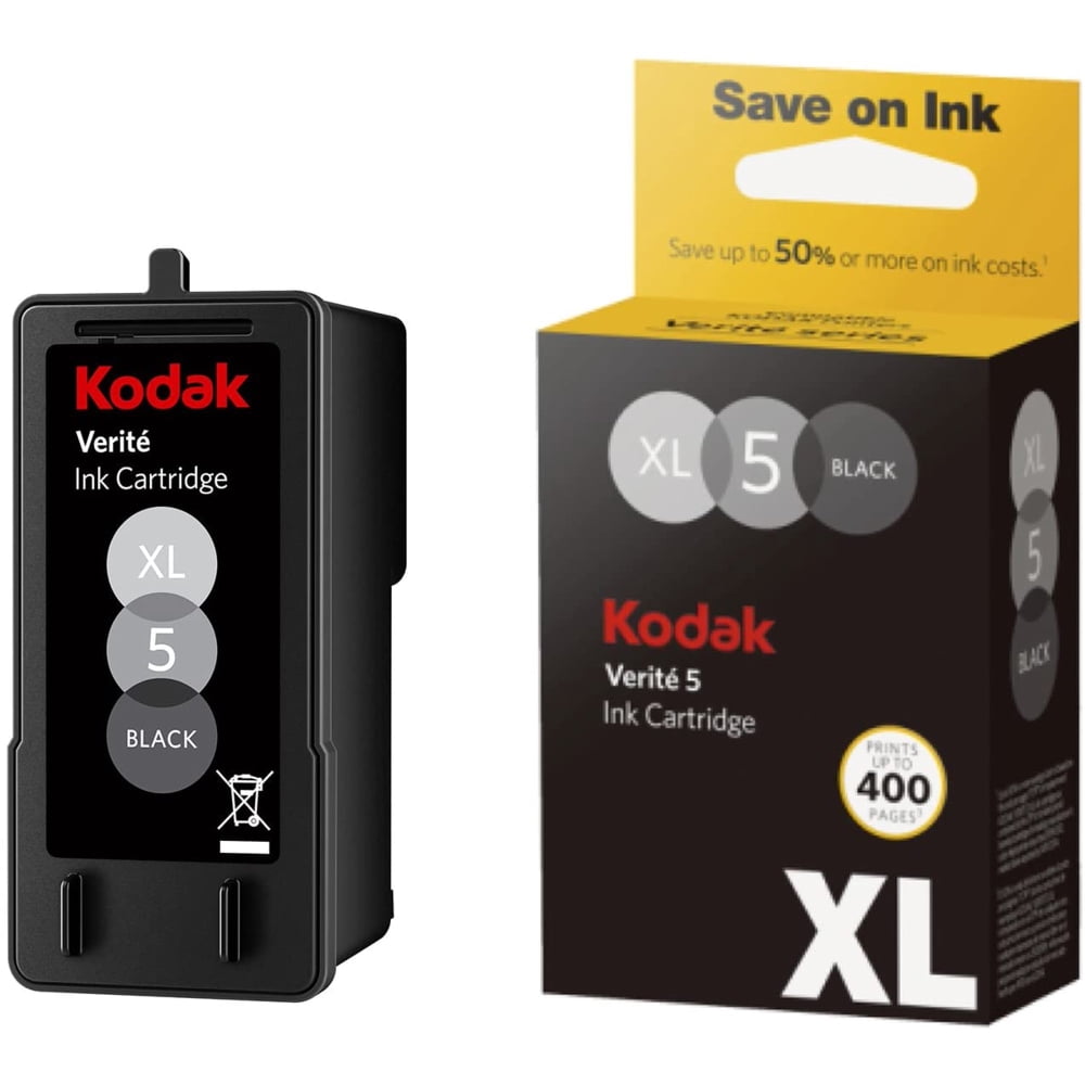 Kodak Verite 5 XL Black Ink Cartridge - High Yield, Fast Drying, Water ...