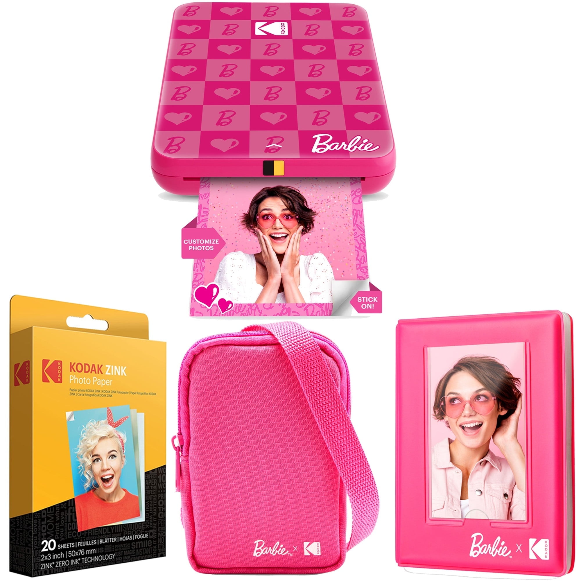 Kodak x Barbie Step Slim Instant Photo Printer + Barbie Deluxe Camera ...