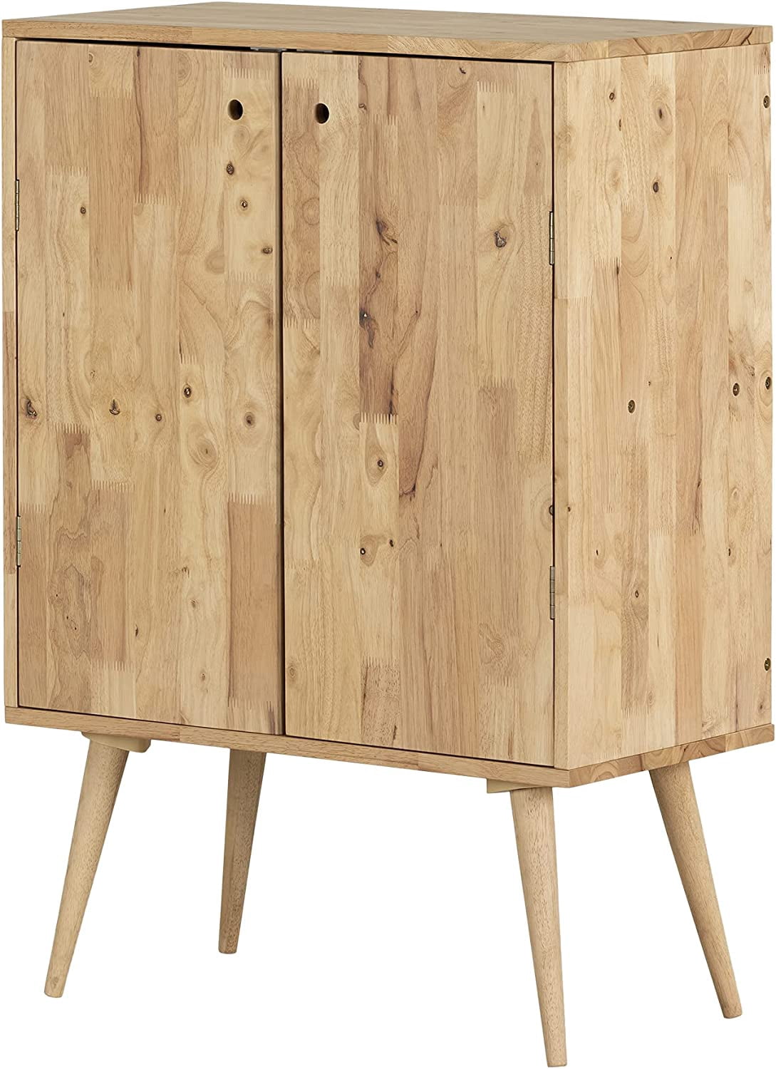 Kodali Solid Wood Buffet with Wine Storage Natural Wood Scandinavian ...