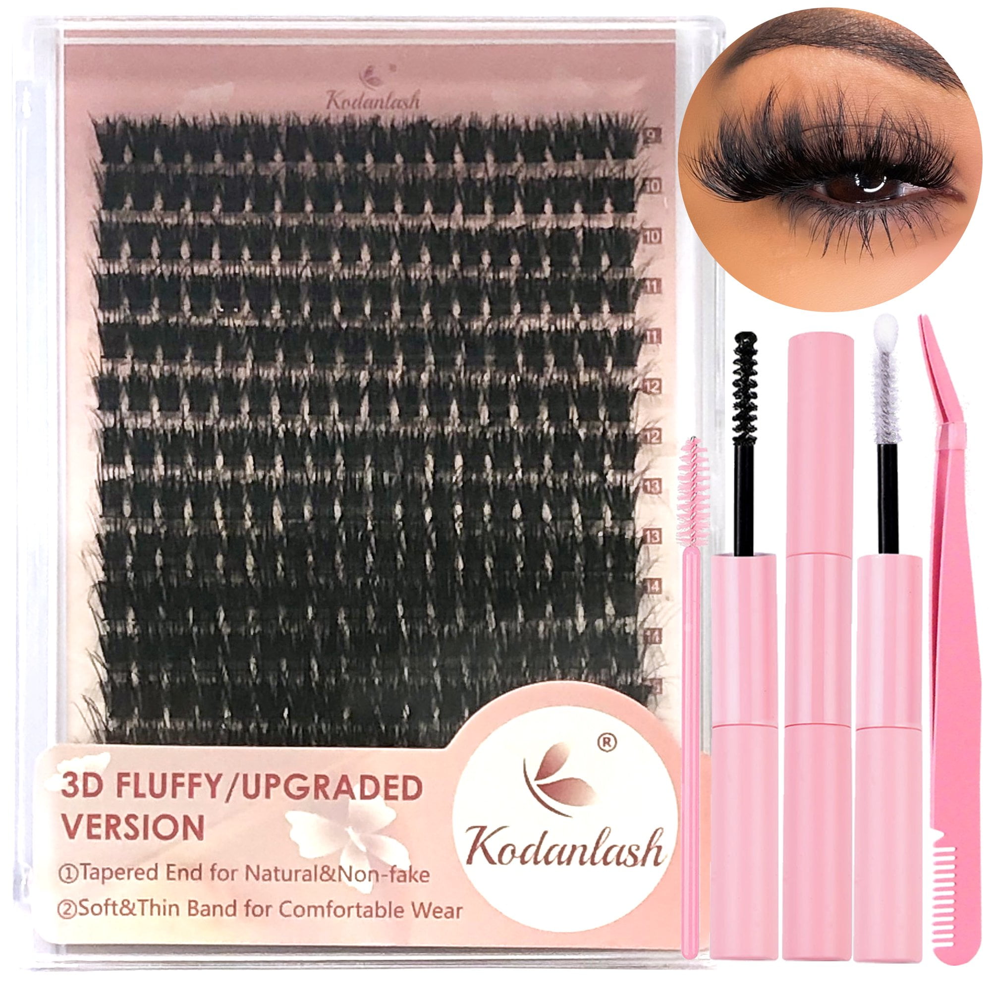 Kodanlash 288Pcs Lash Clusters Set Extra Thick 80D Fluffy Eyelash ...