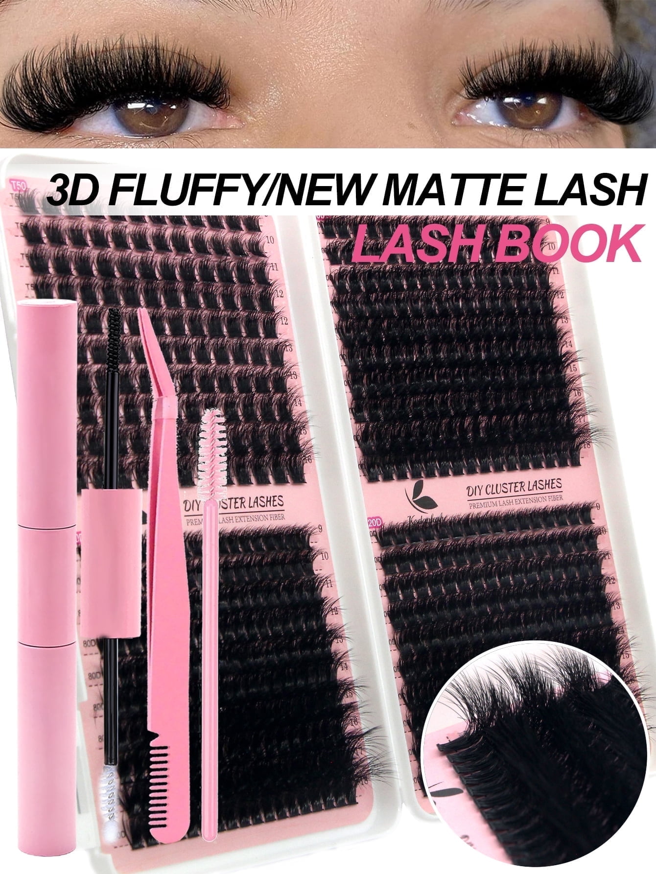 Kodanlash DIY Eyelash Extensions, 120 PCS Mixed Lash Clusters 9-16mm, D ...