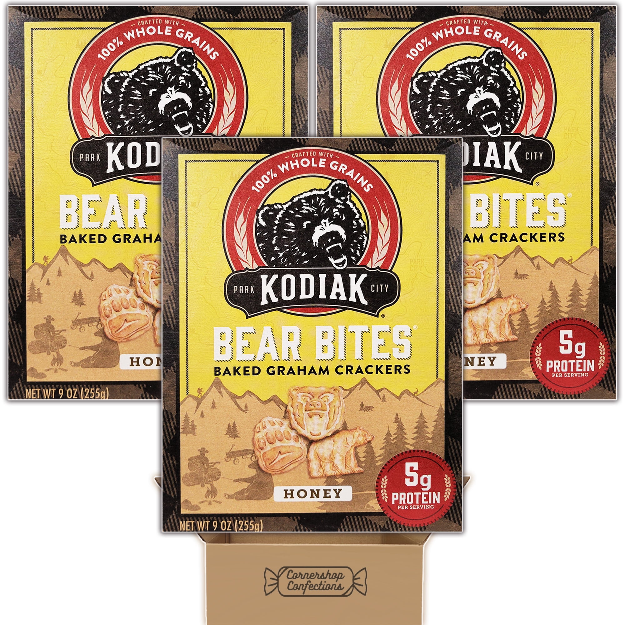 Kodiak-Cakes Bear Bites Bundle Pack - Honey Baked Graham Crackers - 3 ...