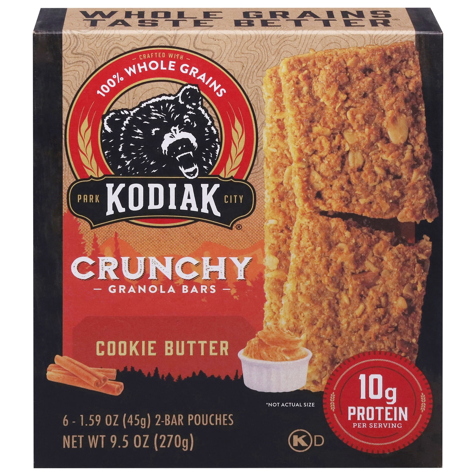 Kodiak Cakes Crunchy Granola DPF11 Protien Snack Bars, Cookie Butter ...