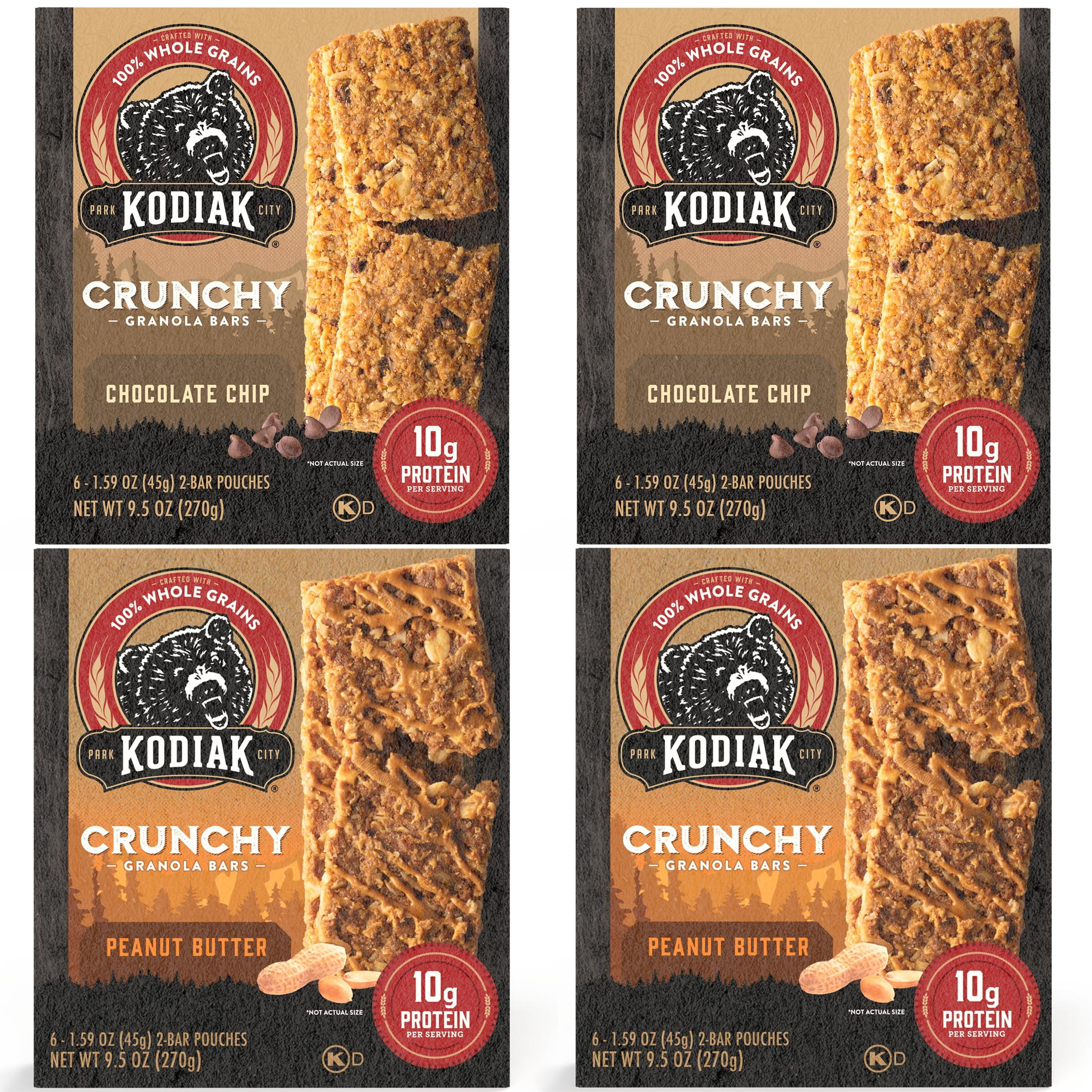 Kodiak Cakes Crunchy Granola MFF30 Bar Variety Pack - Peanut Butter (2 ...