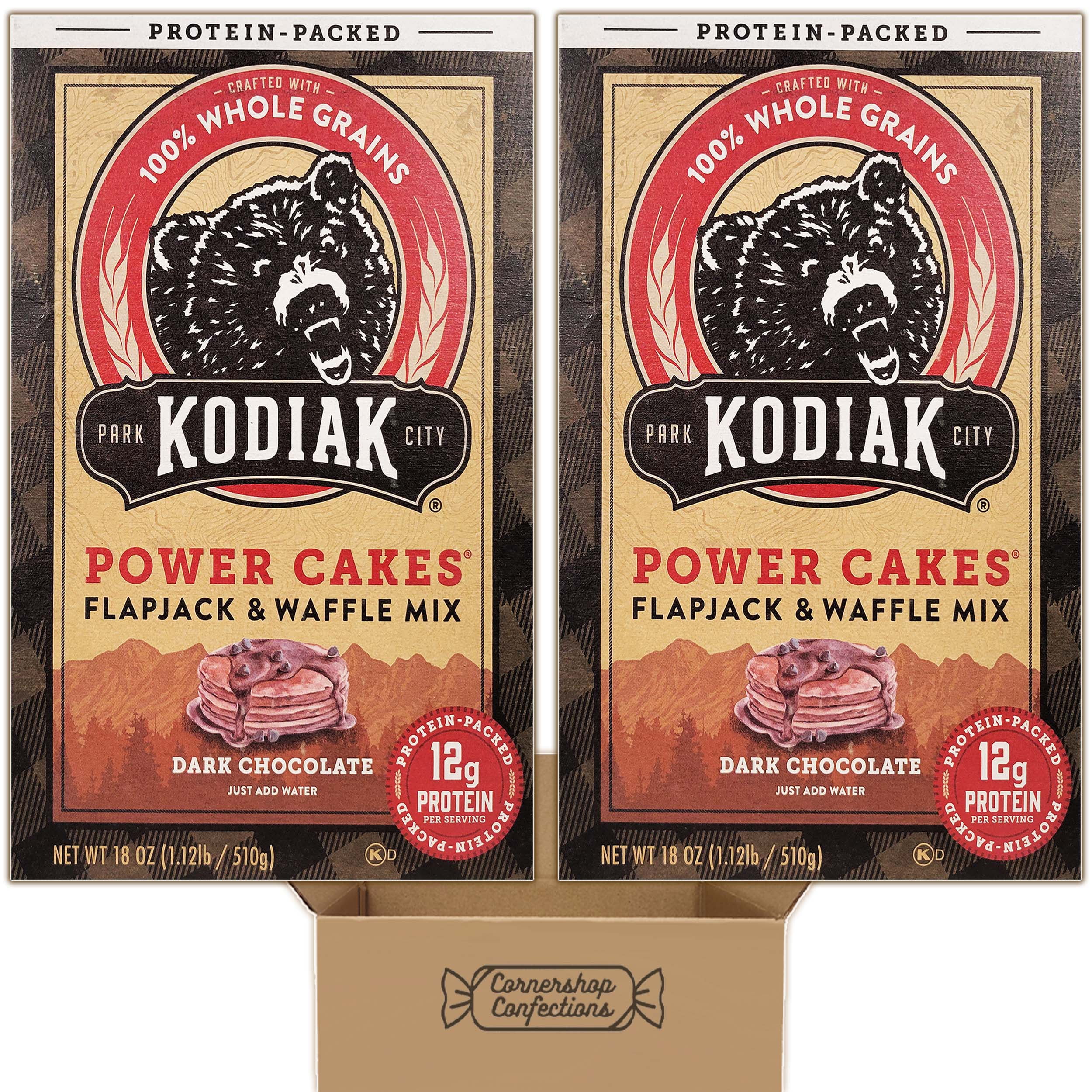 Kodiak Cakes Dark Chocolate Flavored Power Cakes Bundle - High Protein ...