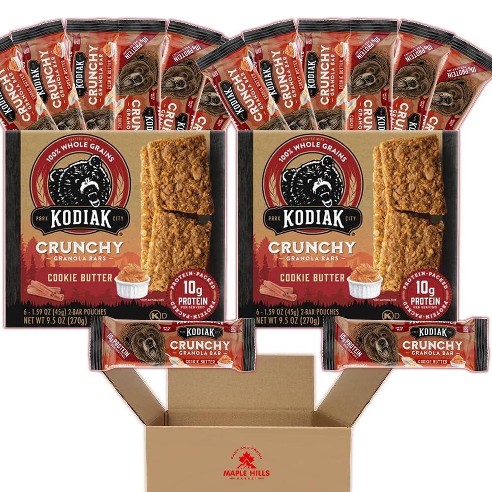 Kodiak Cakes High Proein Cookie Buer Crunchy Granola Bar 12 Pouch Pack ...