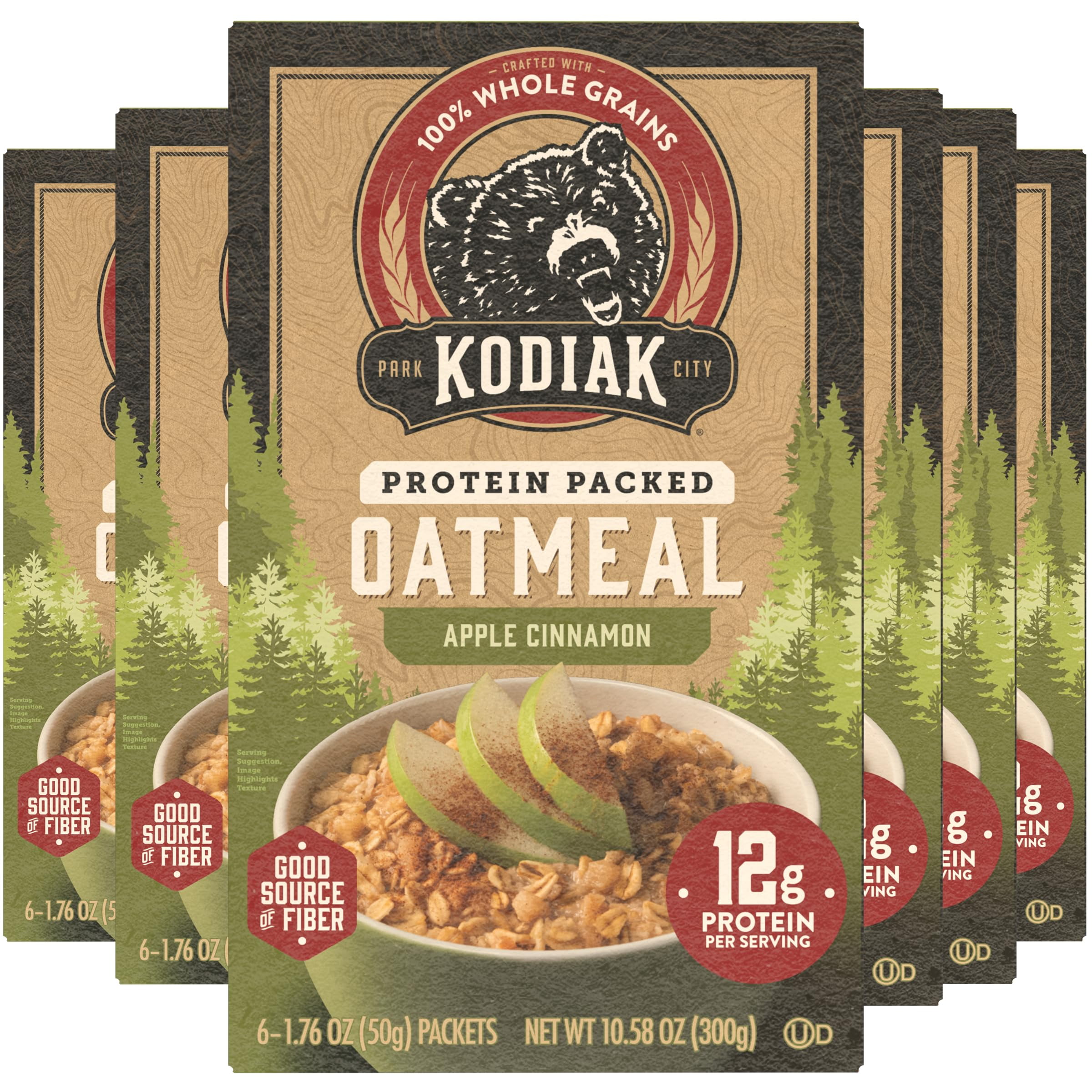 Kodiak Cakes Instant Oatmeal DEF29 Packets, Apple Cinnamon, High ...