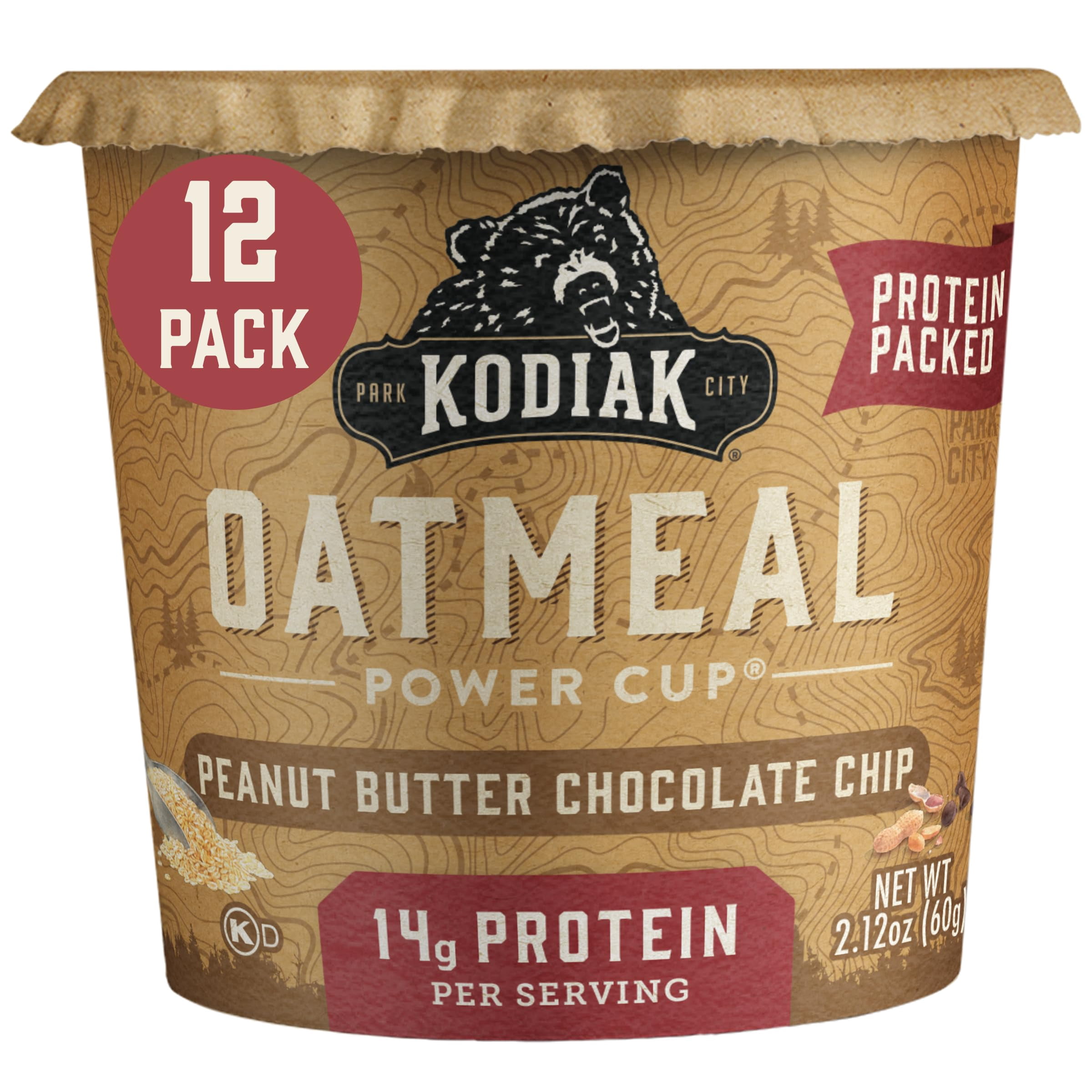 Kodiak Cakes Instant Oatmeal SAF21 Cups, Peanut Butter Chocolate Chip ...