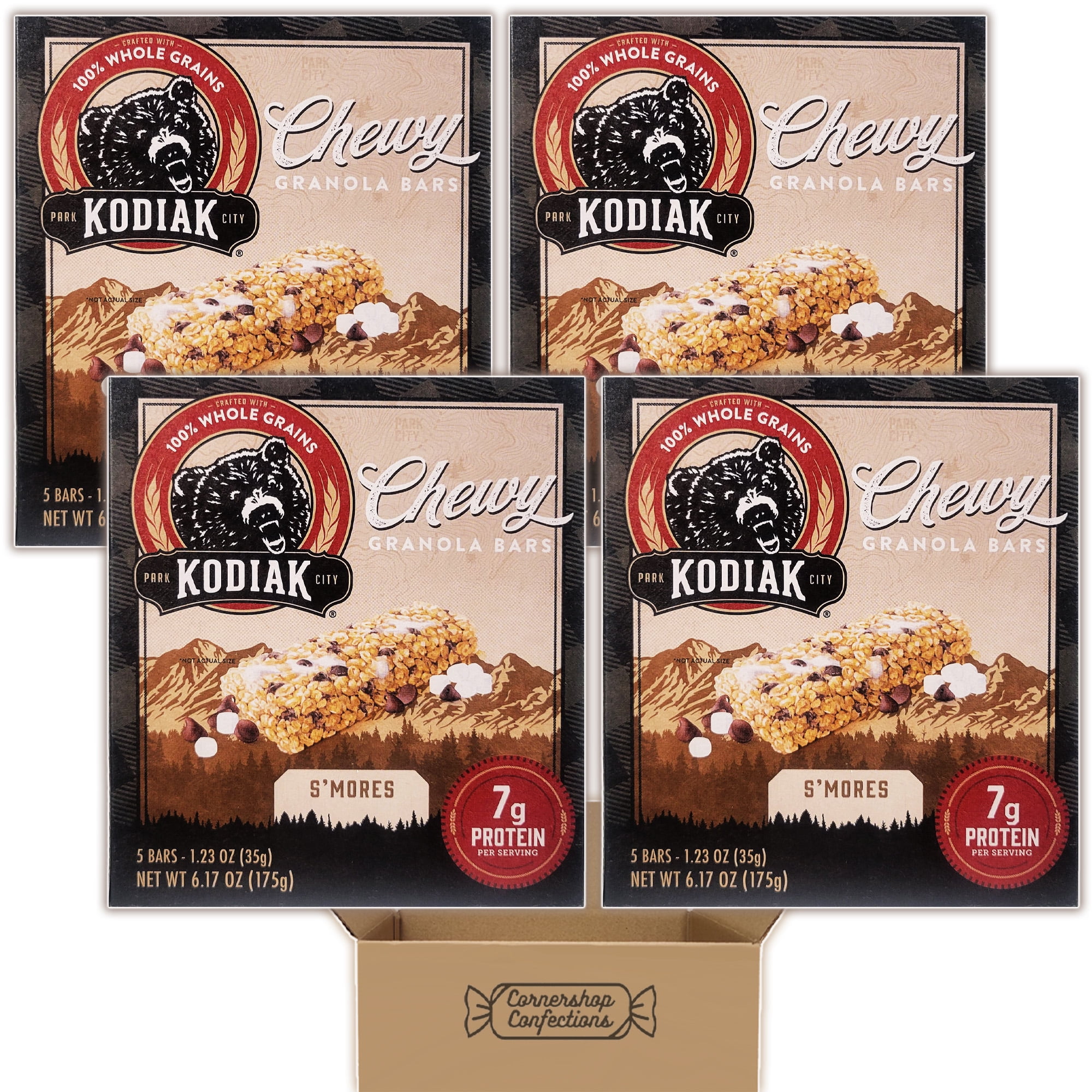 Kodiak Cakes S'mores Chewy Granola Bars Bundle Pack - 4 Boxes, Each ...