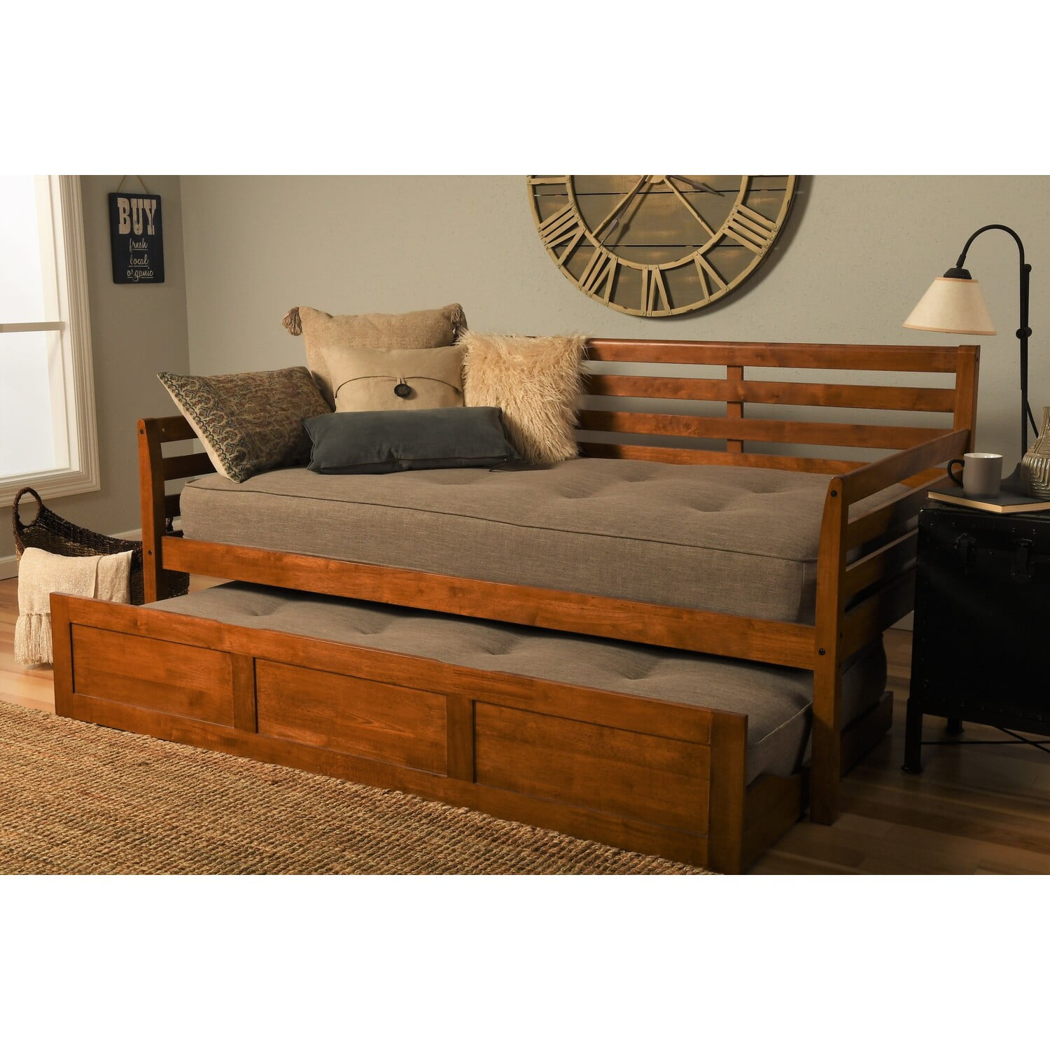 Kodiak Furniture Twin Size Daybed in Wood - Easy Assembly - Brown ...