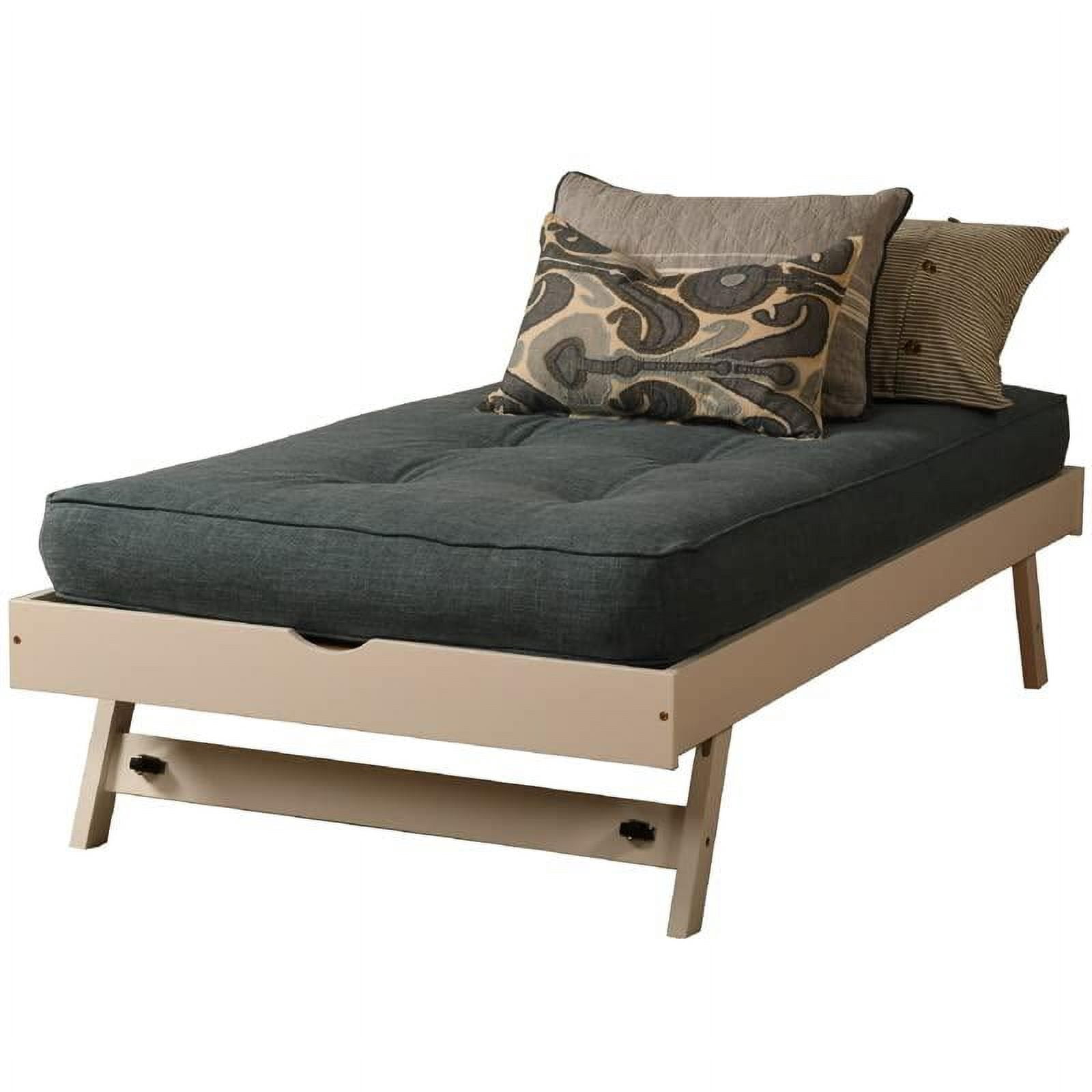 Kodiak Furniture Twin Convertible Size Boho Wood Pop Up Bed in White ...