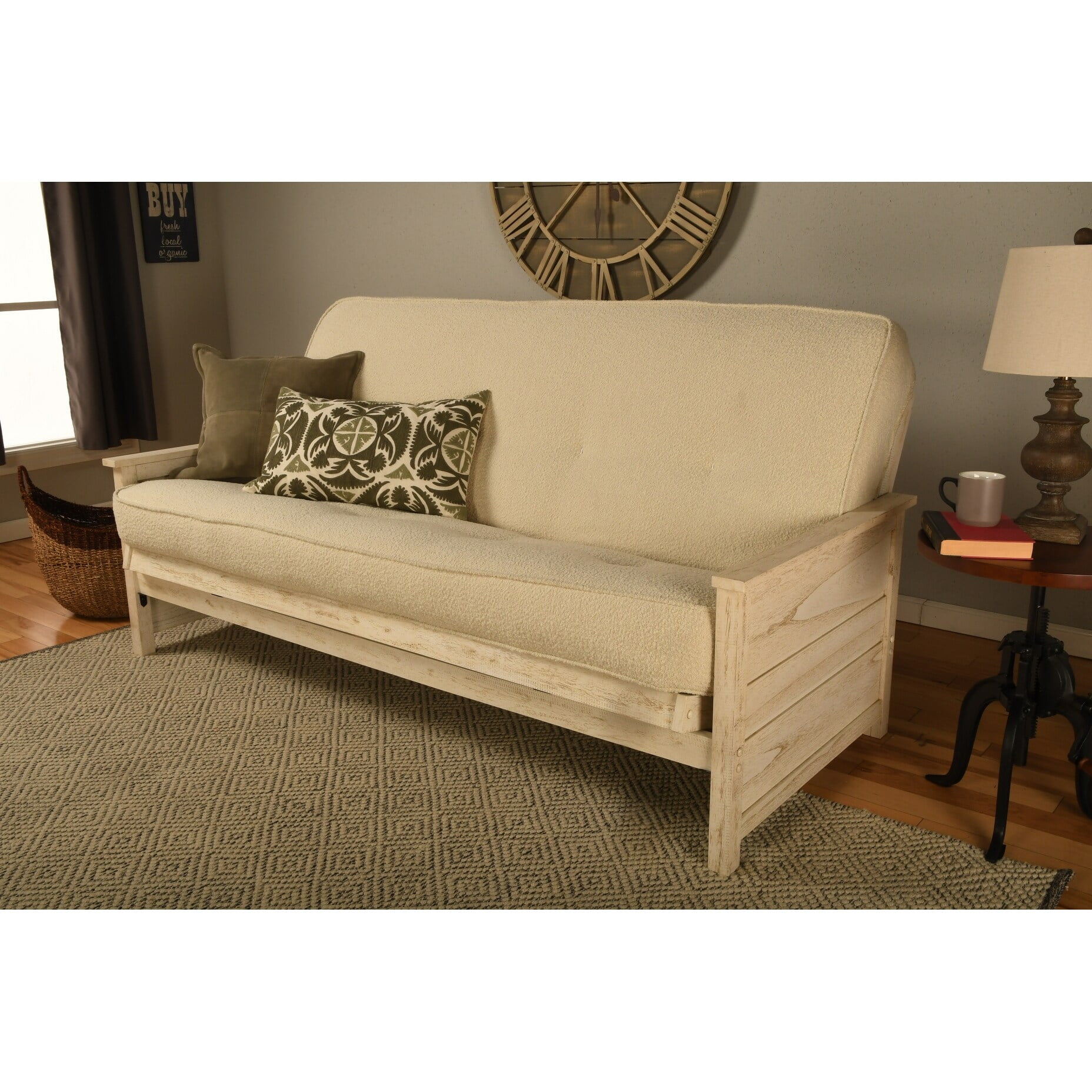 Kodiak Furniture Lexington Full-size Futon in Weathered White w/ Cream ...