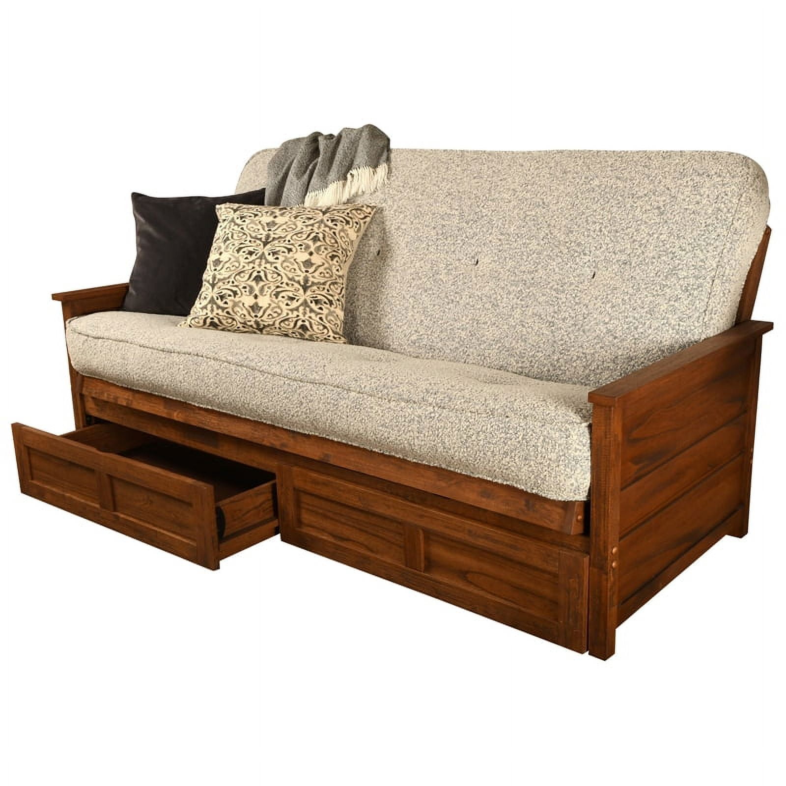 Kodiak Furniture Lexington Storage Futon in Weathered Brown w/ Gray ...