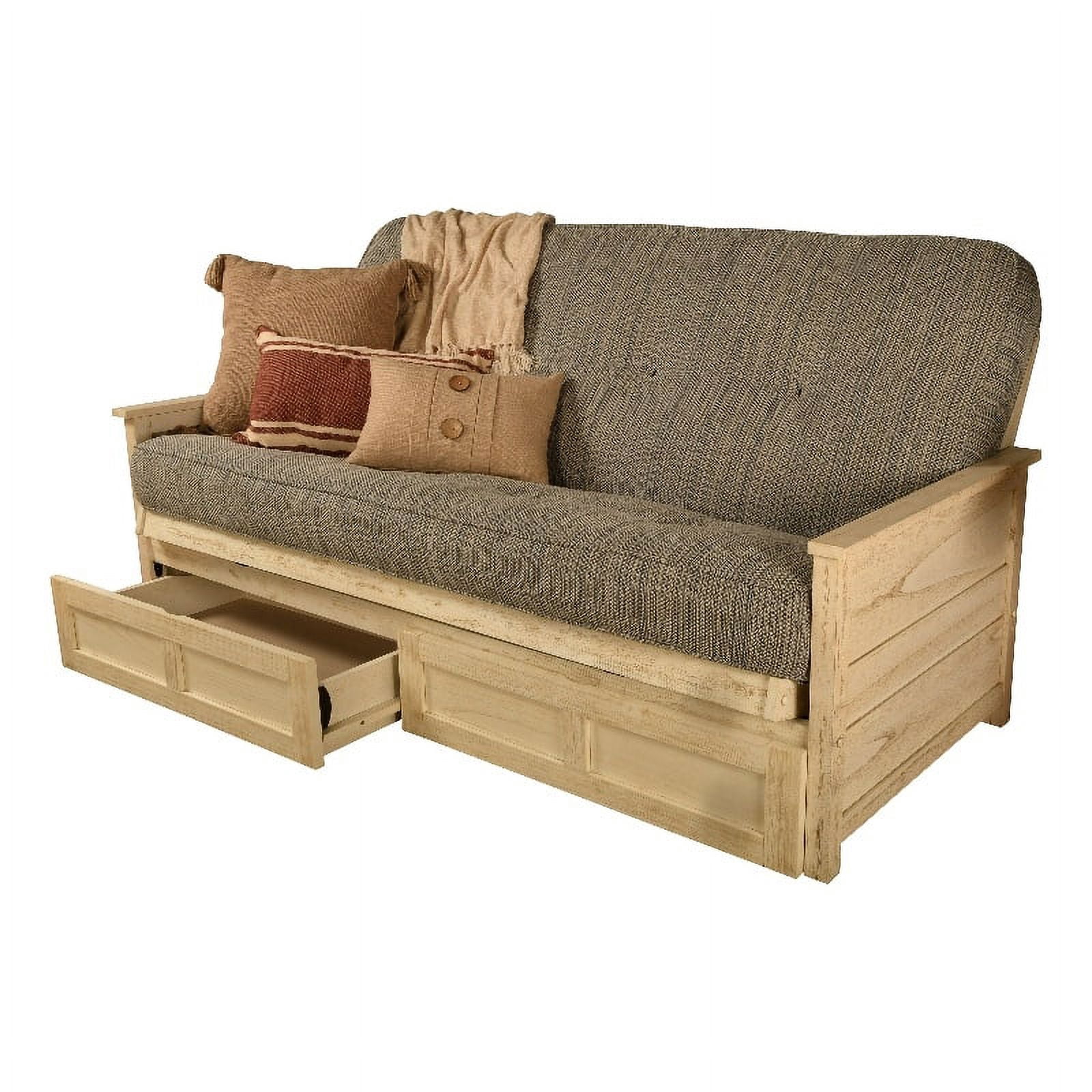 Kodiak Furniture Lexington Storage Futon in Weathered White w/ Blue ...