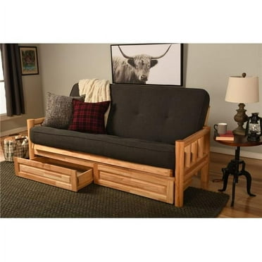 Small Futon Kodiak Lodge Futon Frame - Rustic Hardwood Convertible Sofa ...