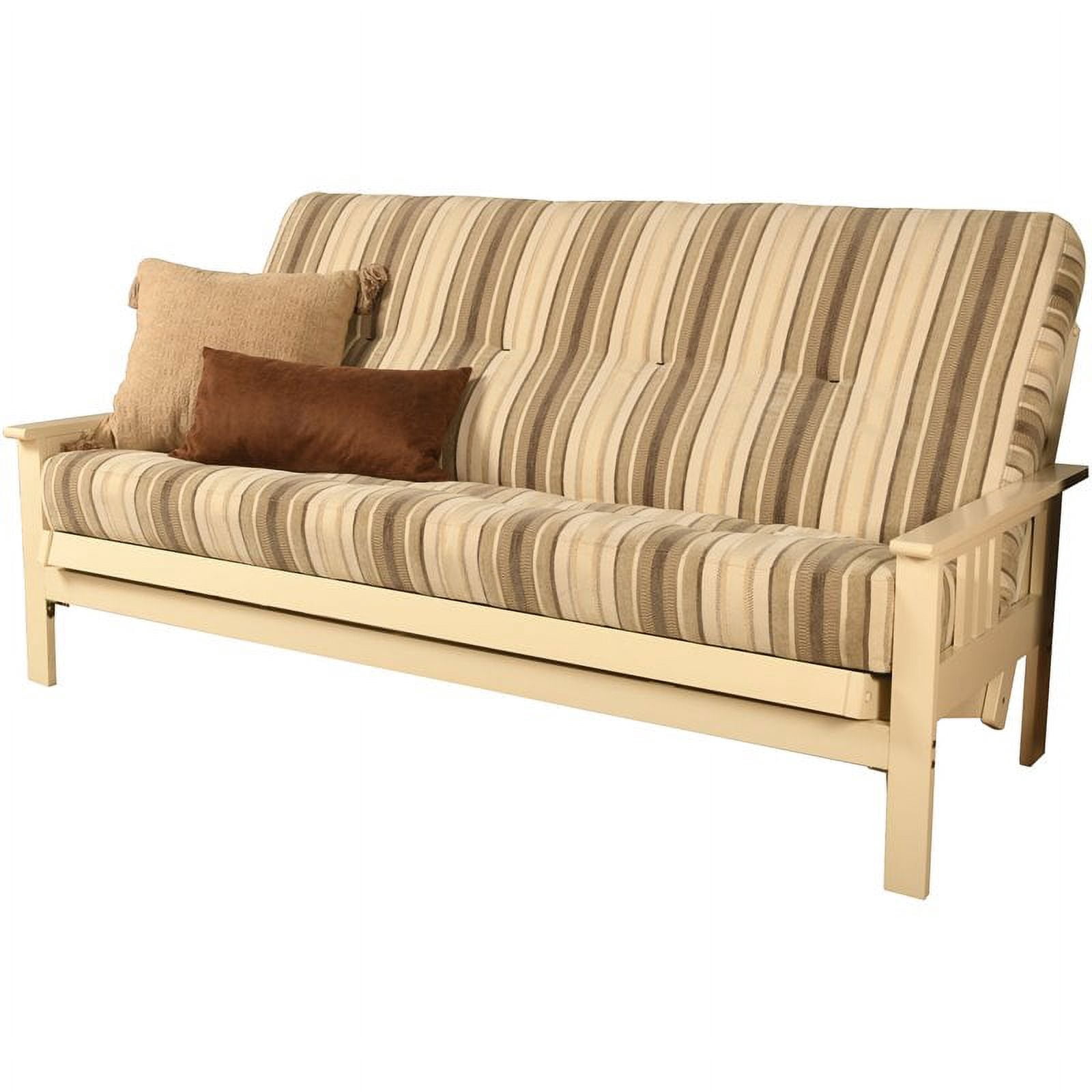 Kodiak Furniture Monterey Antique White Wood Futon Set with Twill Gray ...