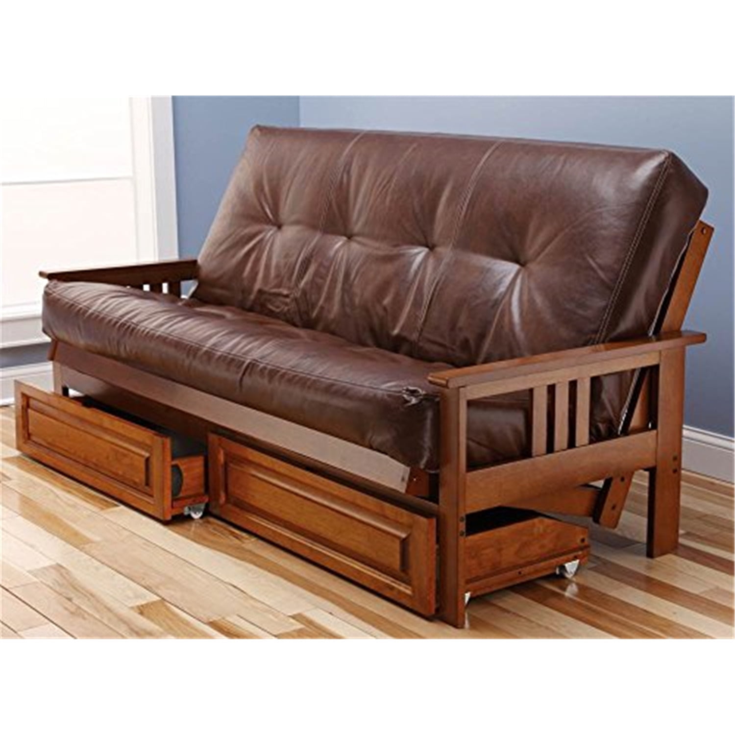 Kodiak Furniture Monterey Barbados Futon with Storage, Brown Faux ...