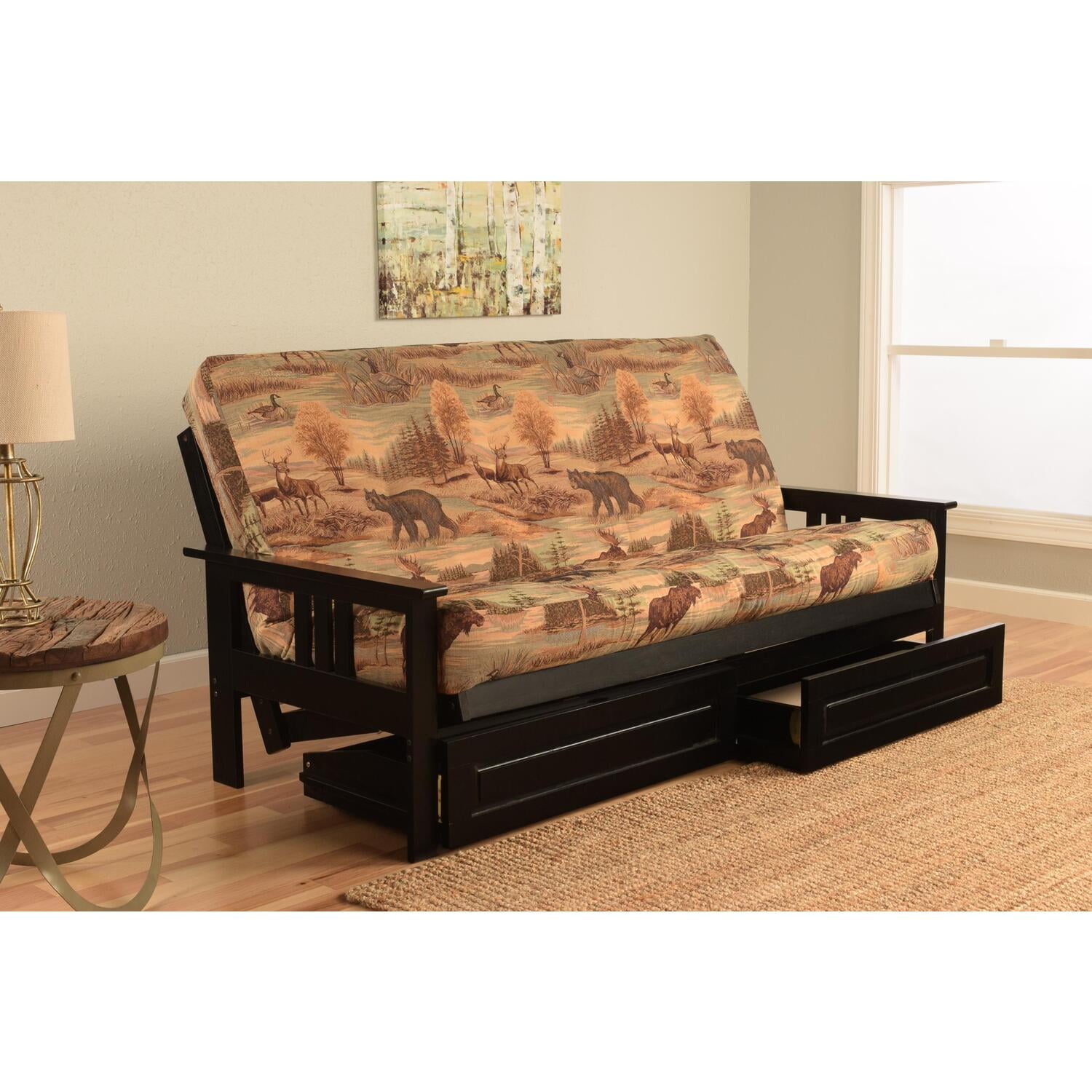 Kodiak Furniture Monterey Futon with Canadian Print Mattress in Black ...