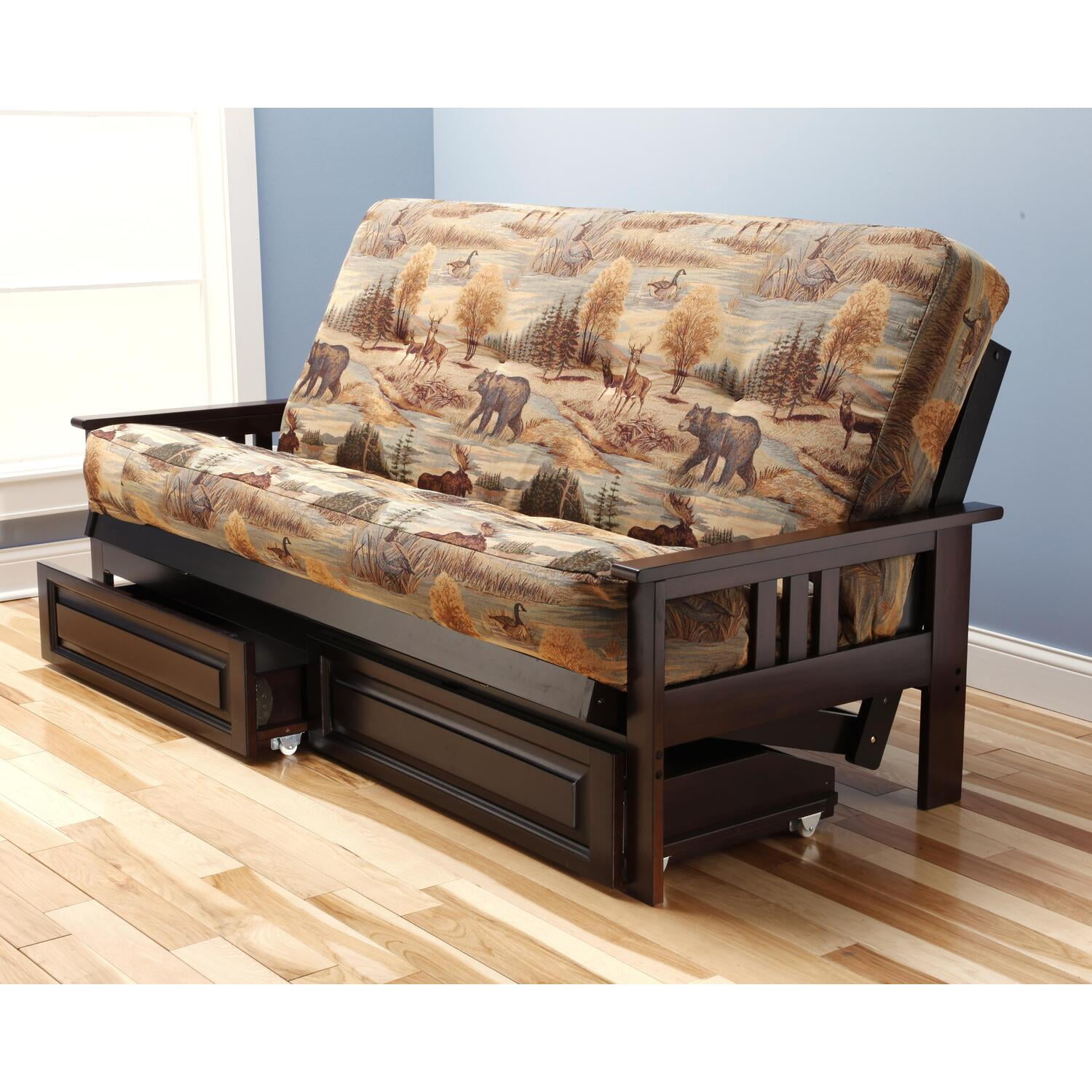 Kodiak Furniture Monterey Futon, Peter's Cabin Brown Fabric, Frame ...