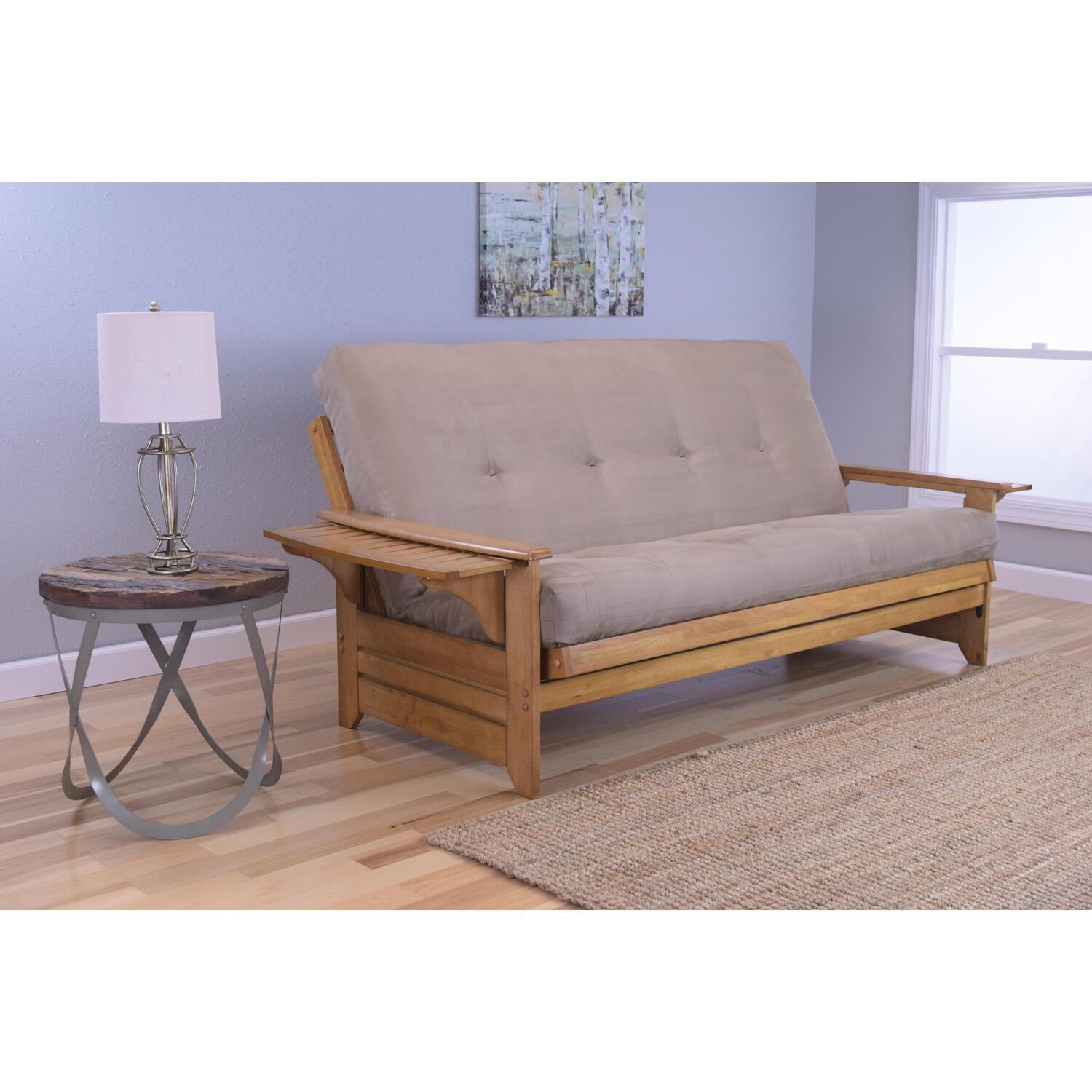 Kodiak Furniture Phoenix Full-Size Wooden Futon Sofa Bed Frame with ...