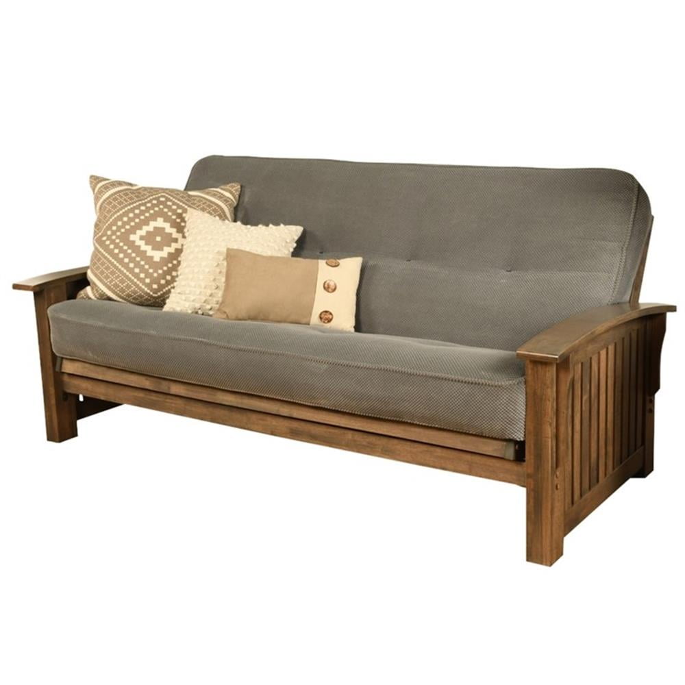 Kodiak Furniture Washington Futon in Rustic Walnut with Thunder Blue ...
