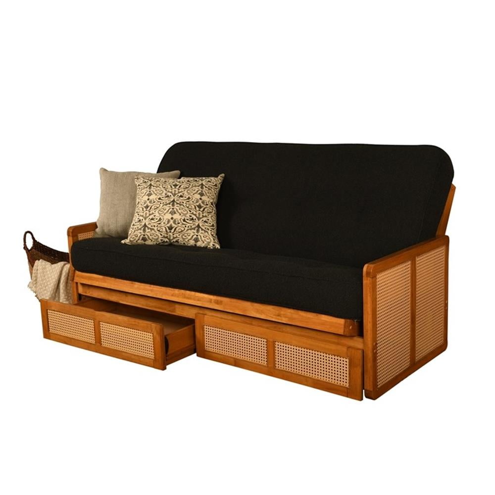 Kodiak Furniture Westport Full-size Wood Futon Set w/ Storage and Black ...