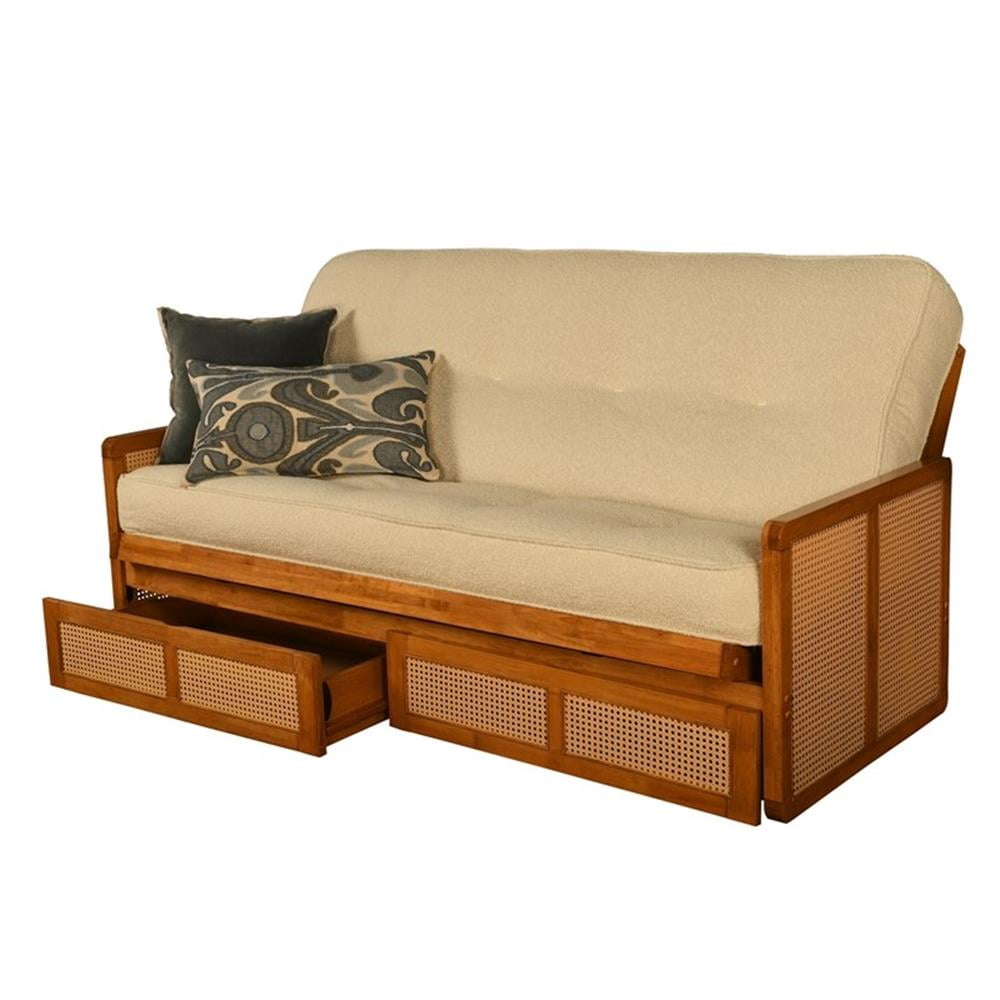 Kodiak Furniture Westport Full-size Wood Futon Set w/ Storage and Cream ...