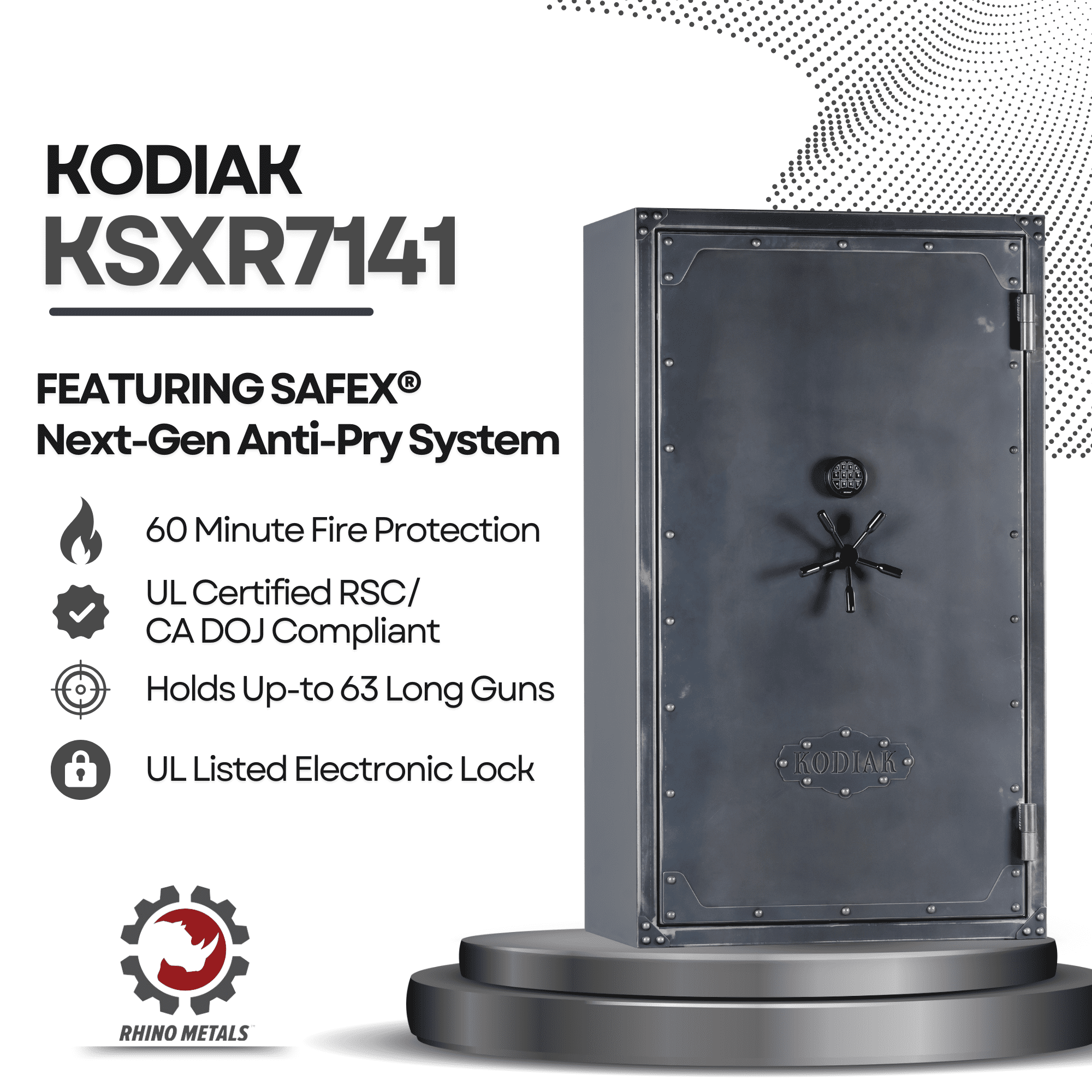 Kodiak Home Gun Safe for Rifles & Pistols | KSXR7141 by Rhino Metals ...