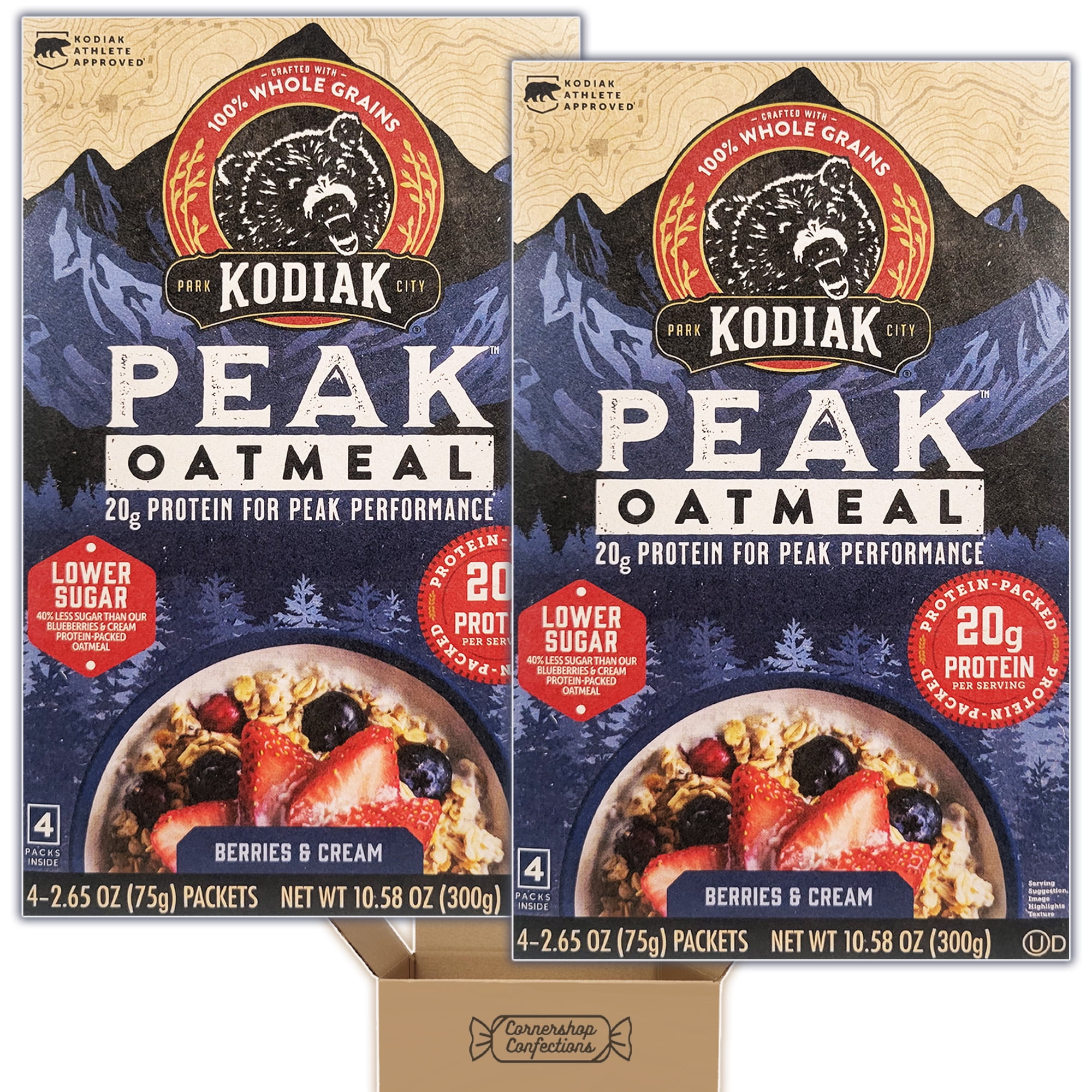 Kodiak Peak Oatmeal Bundle Pack - Berries & Cream - 2 Boxes Each With 4 ...