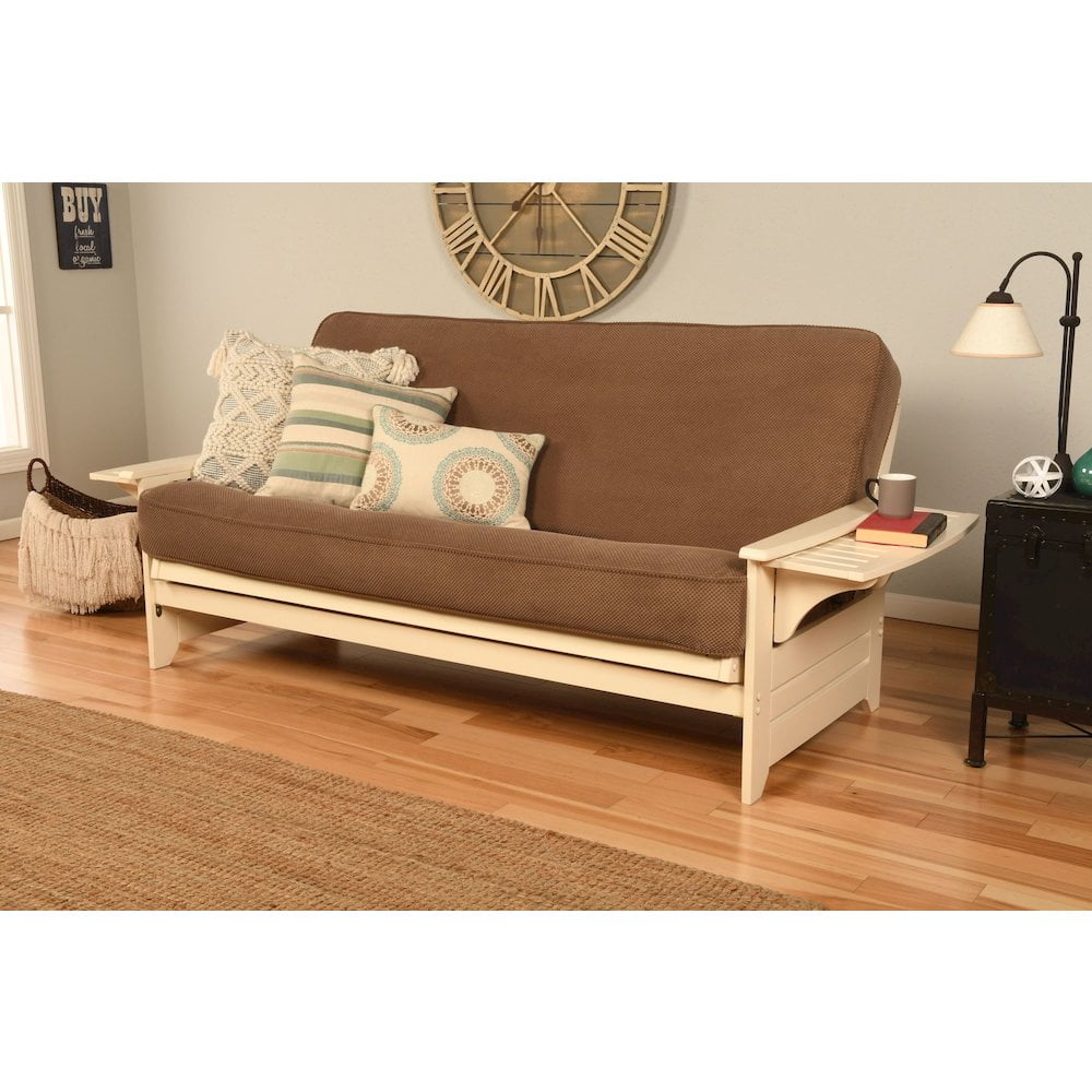 KODIAK Phoenix Frame-Antique White Finish-Marmont Mocha Mattress ...
