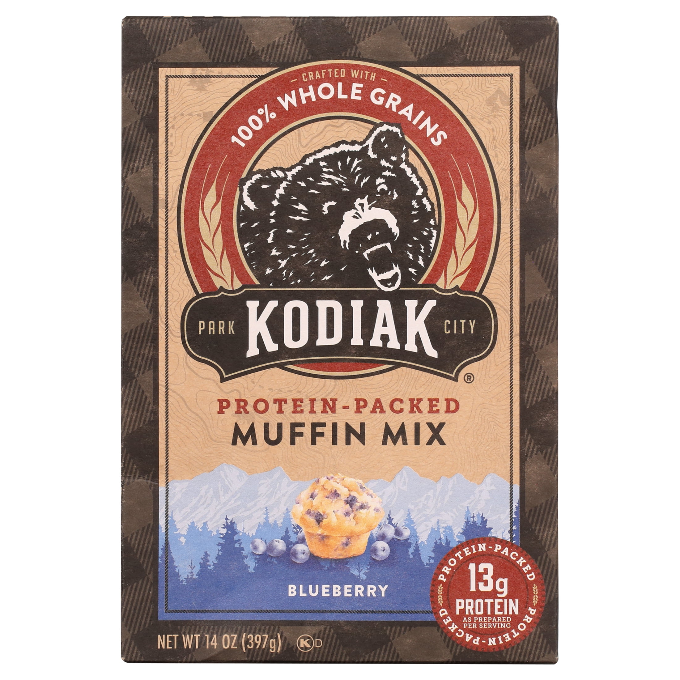 Kodiak Protein-Packed Blueberry Muffin Mix, 14 oz Box - Walmart.com