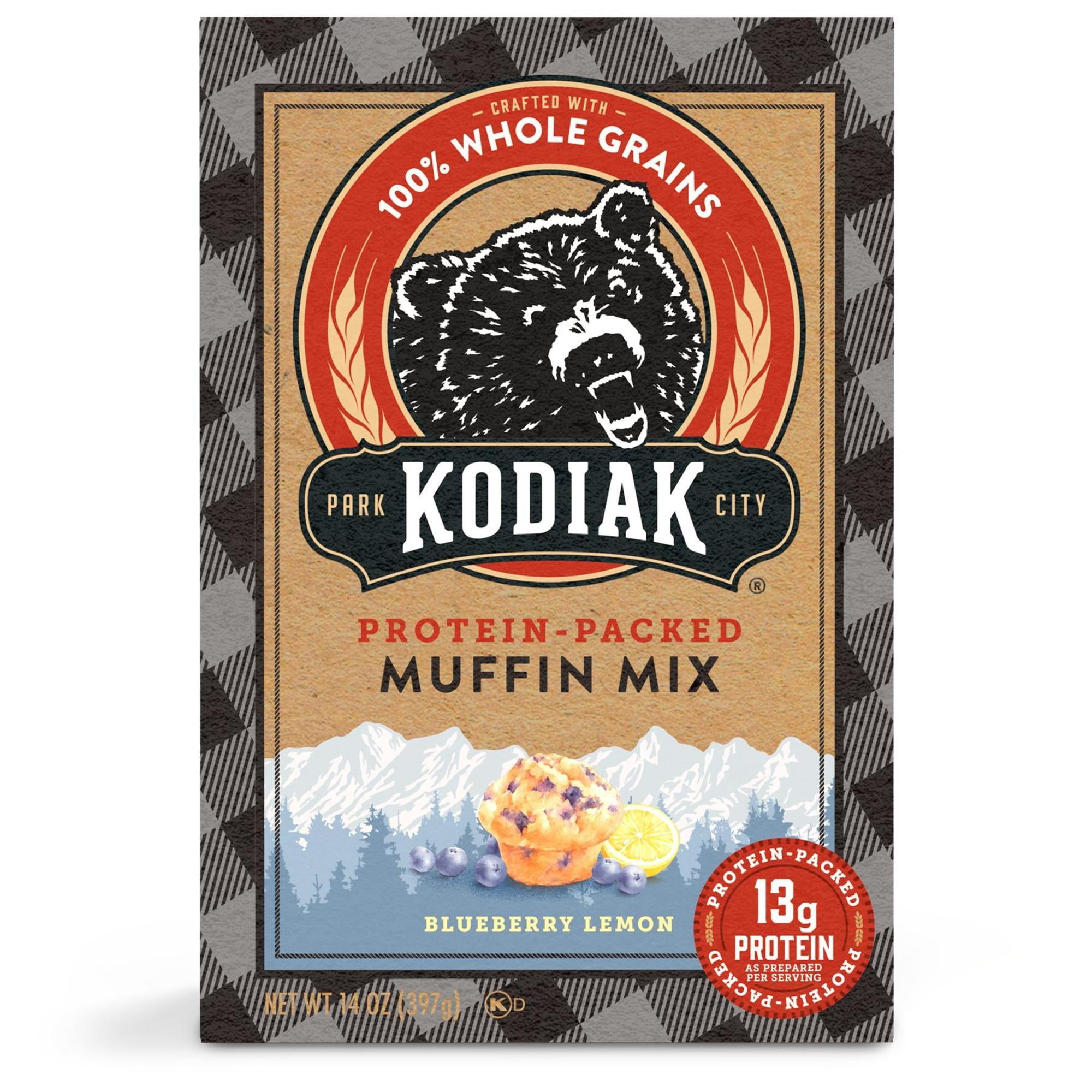 Kodiak Cakes Blueberry Lemon Protein Packed Muffin Mix, 14 oz Box ...