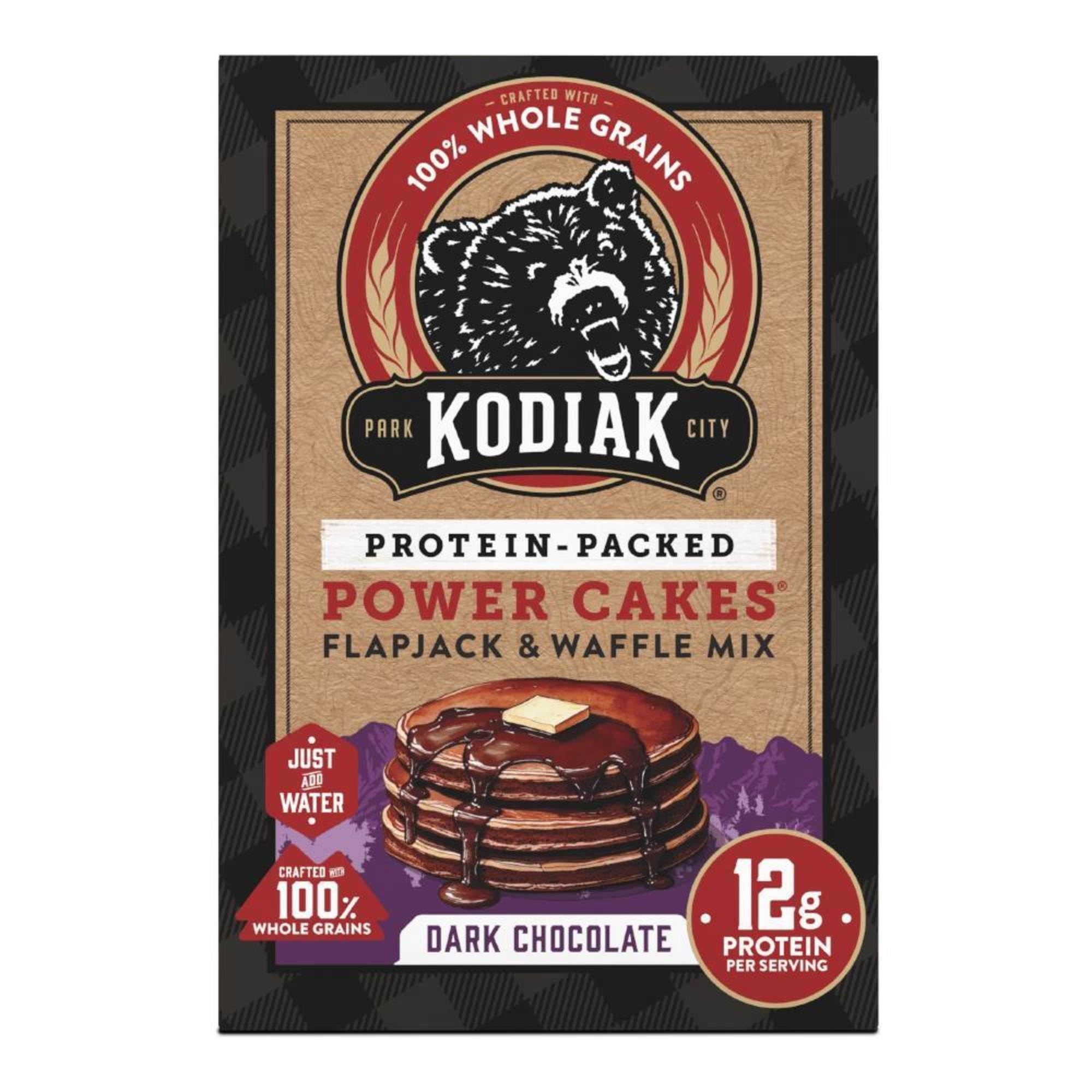 Kodiak Protein-Packed Power Cakes Dark Chocolate Pancake and Waffle Mix ...