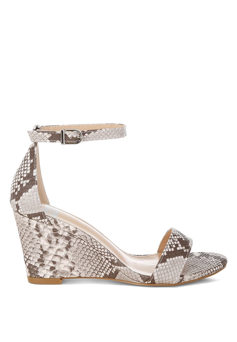 Kodor Snake Print Slim Wedge Heel Sandals - Walmart.com