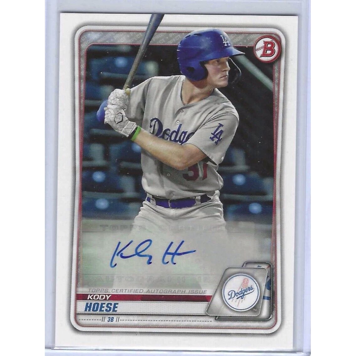 Kody Hoese 2020 Bowman Paper Dodgers Prospect Auto #pa-kh - Walmart.com
