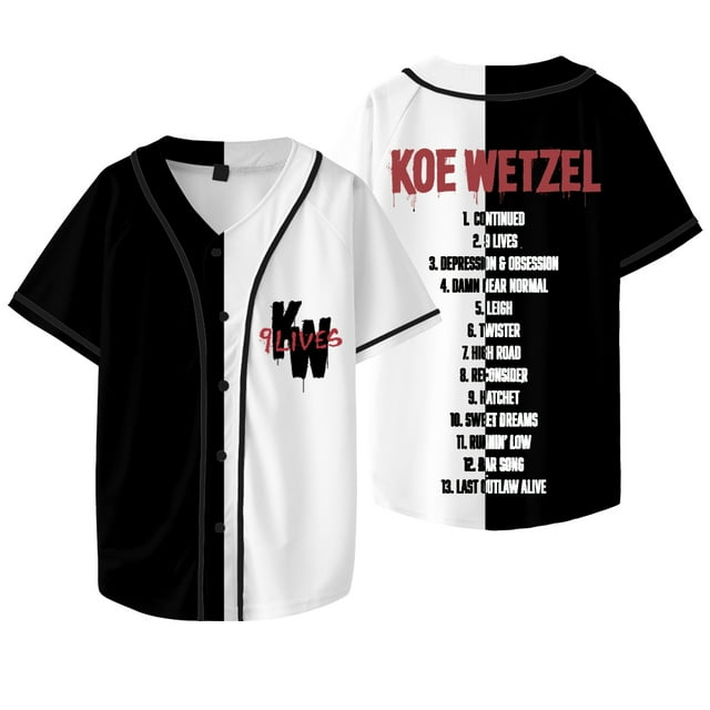 Koe Wetzel 9 Lives Album Merch Baseball Jacket T-Shirts Unisex Fashion ...